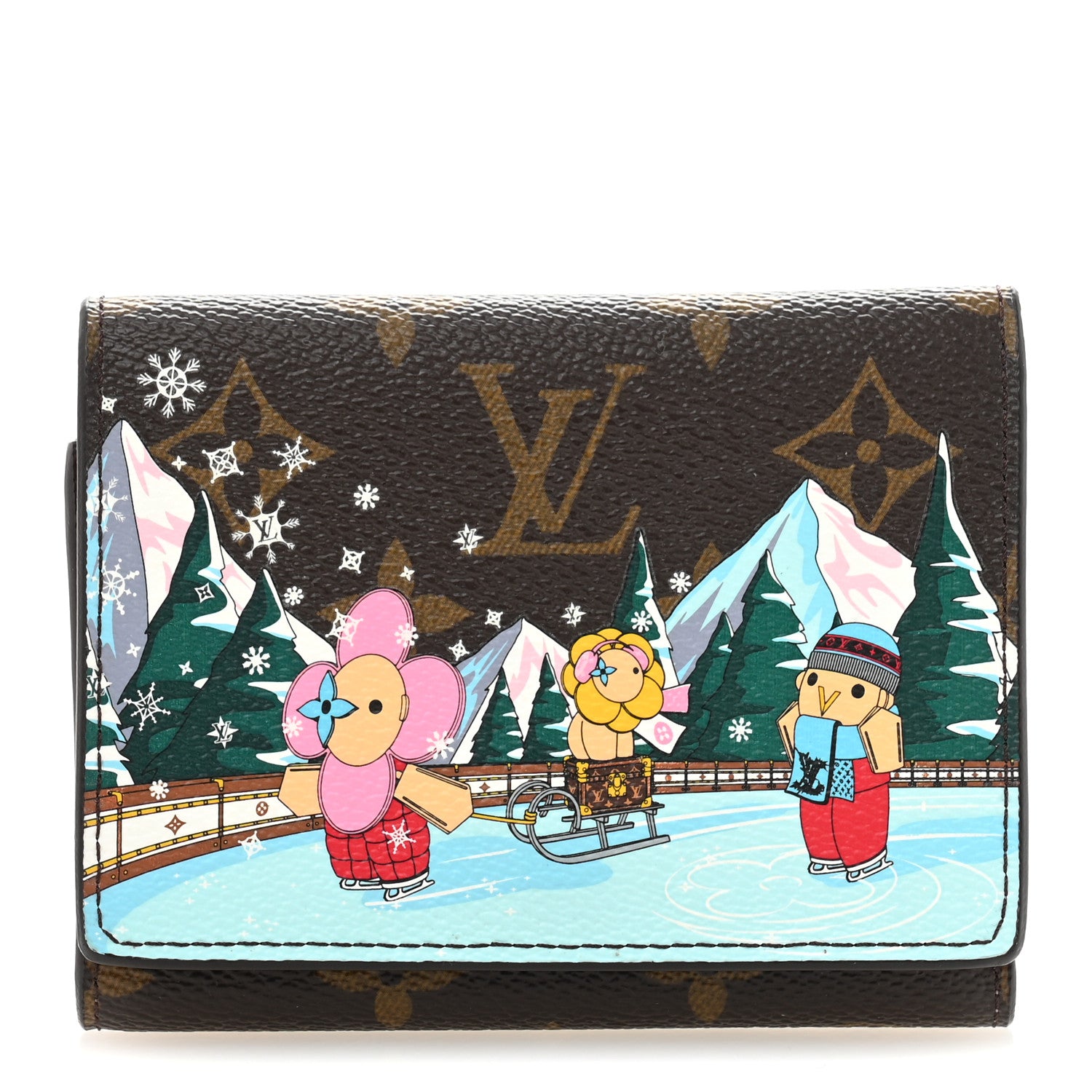 Louis Vuitton Monogram 2023 Christmas Animation Alpine Victorine Wallet Wisteria Pink 1709133 ...