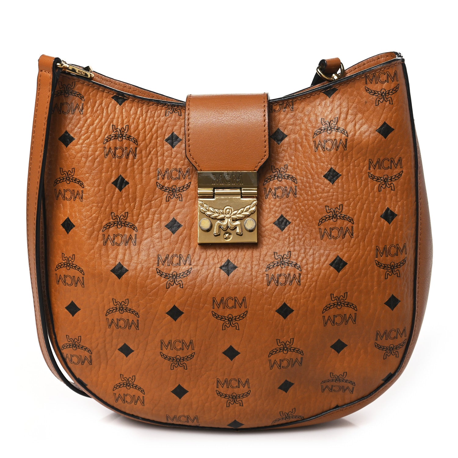 MCM Visetos Medium Patricia Hobo Cognac 1490681 – FASHIONPHILE