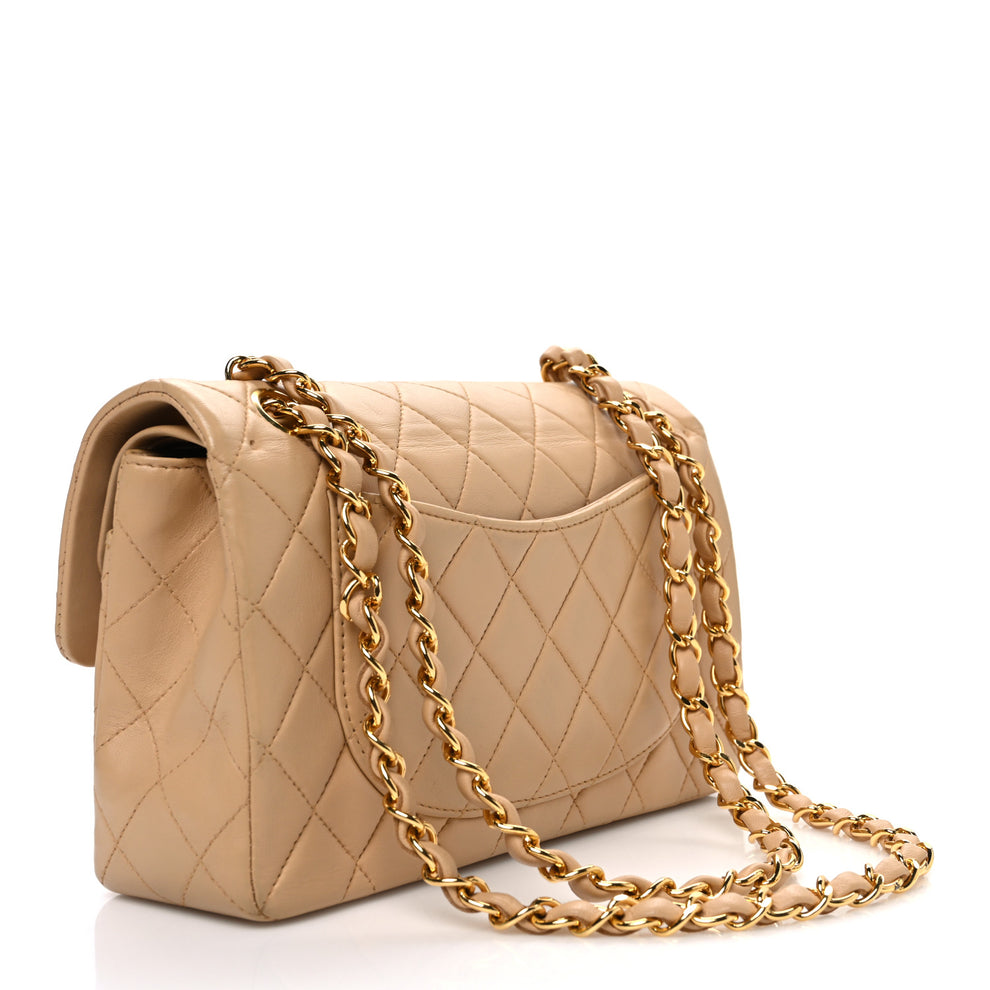 Chanel Lambskin Quilted Small Double Flap Beige 1793253 – FASHIONPHILE