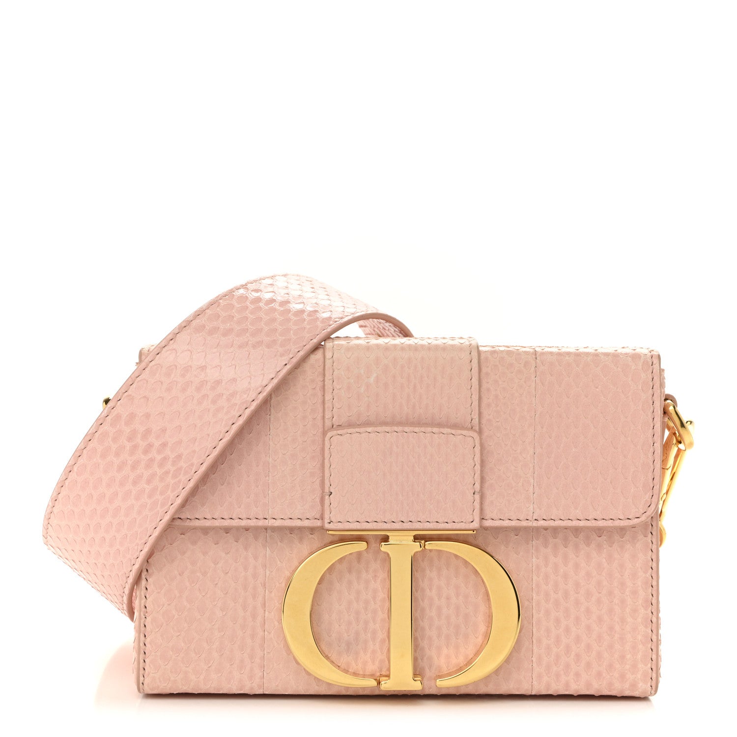Christian Dior Snakeskin 30 Montaigne Box Bag Rose Clair 1792634 ...