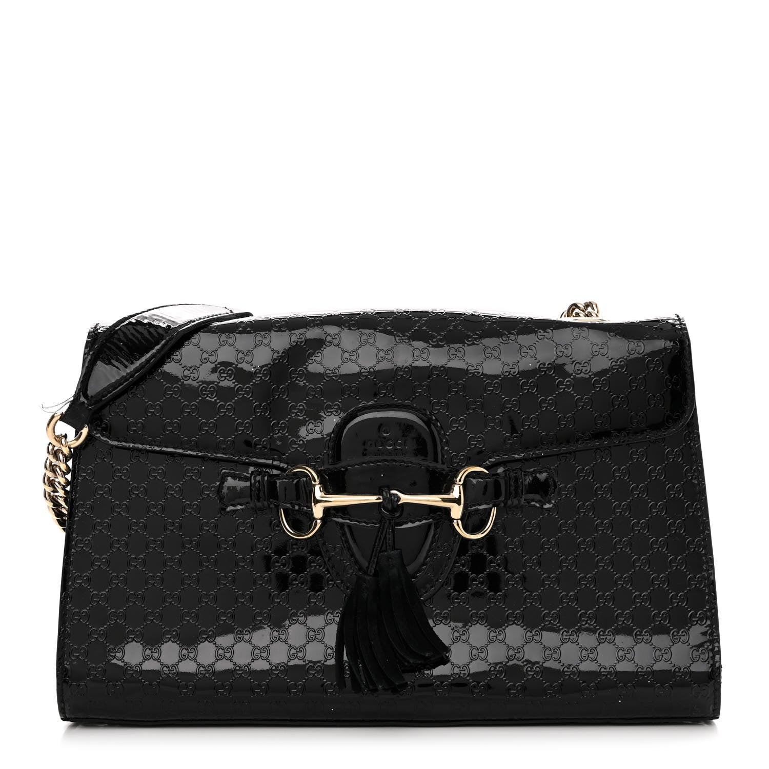 Gucci Shine Guccissima Medium Emily Chain Shoulder Bag Black 1332826 ...