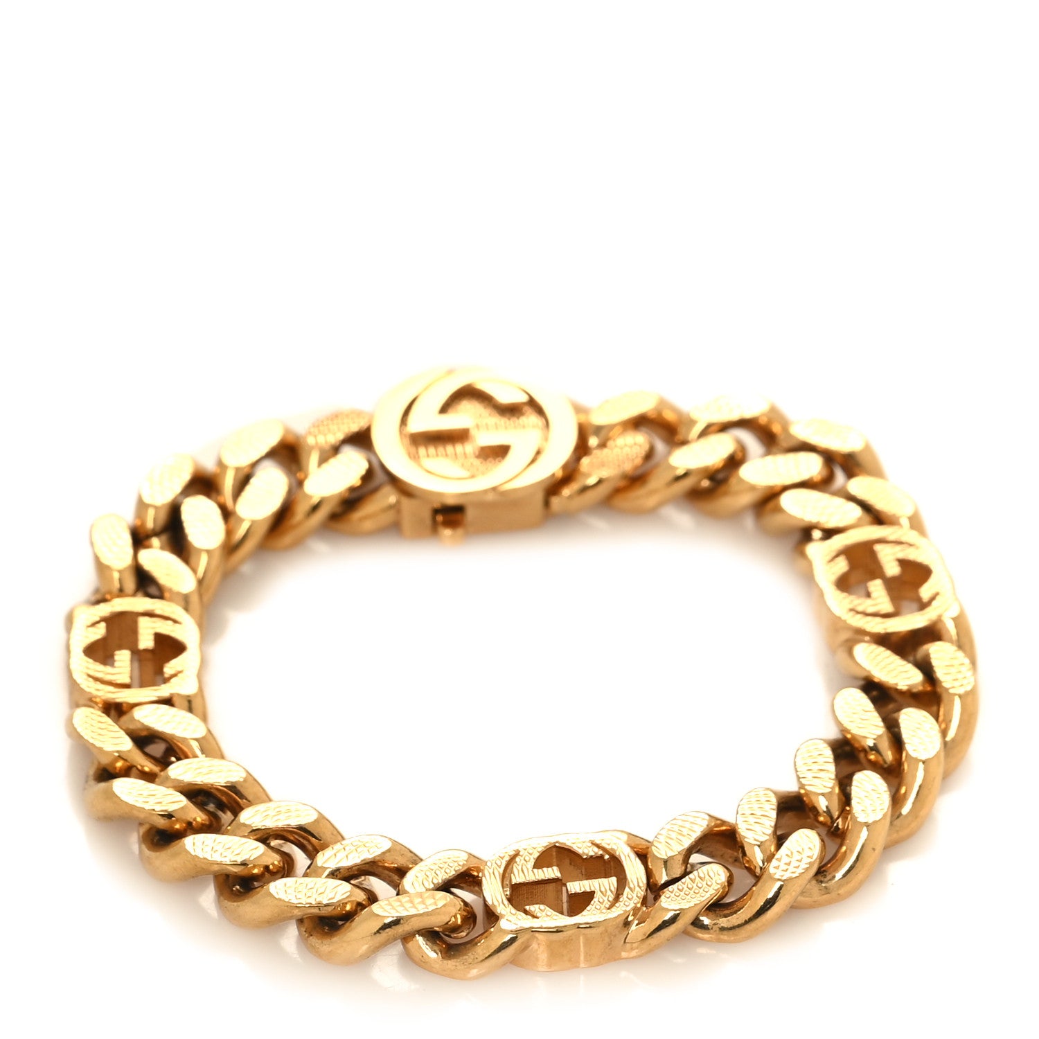 Gucci Interlocking G Curb Chain Bracelet S Gold 1614007 – FASHIONPHILE