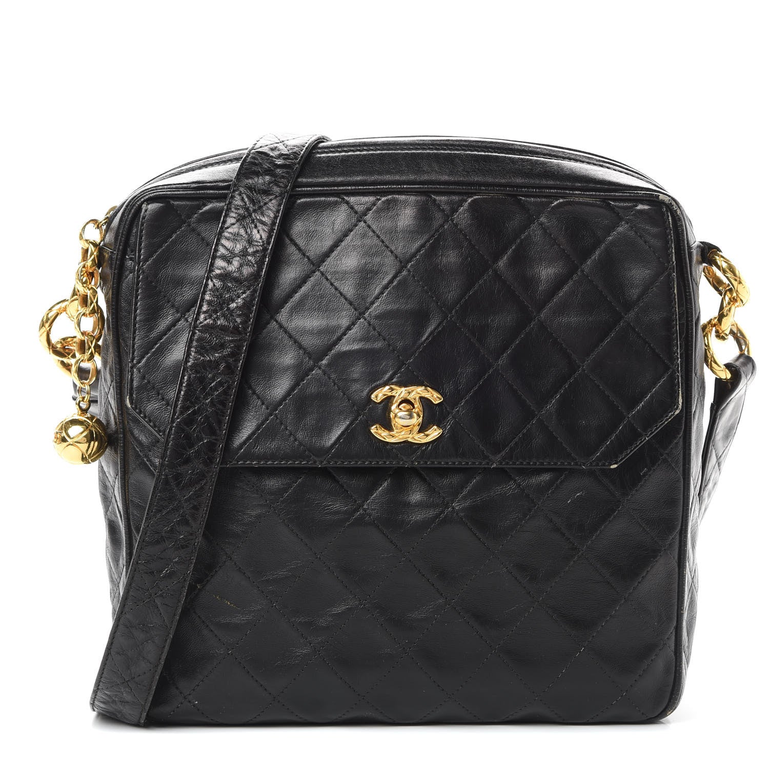 Chanel Lambskin Quilted Flap Shoulder Bag Black 704214 – FASHIONPHILE