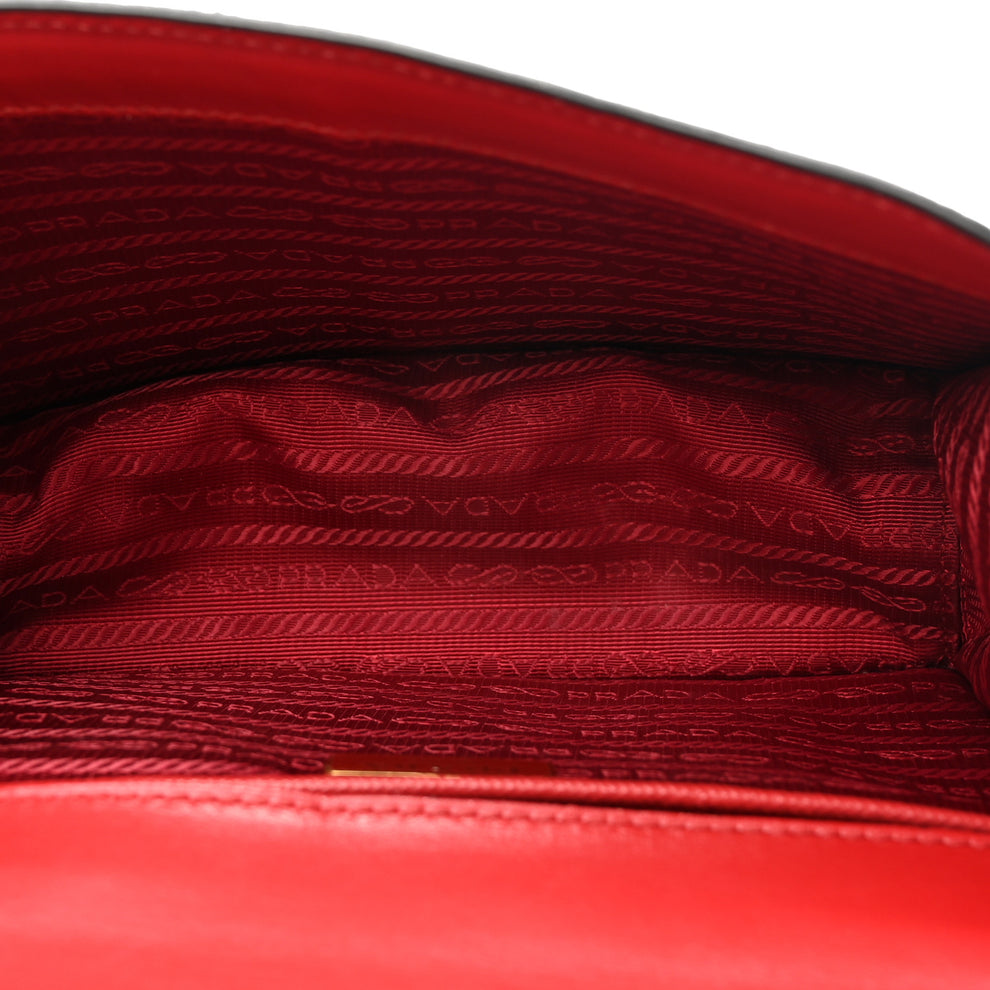 Prada Saffiano Chain Shoulder Bag Fuoco 1771678 – FASHIONPHILE