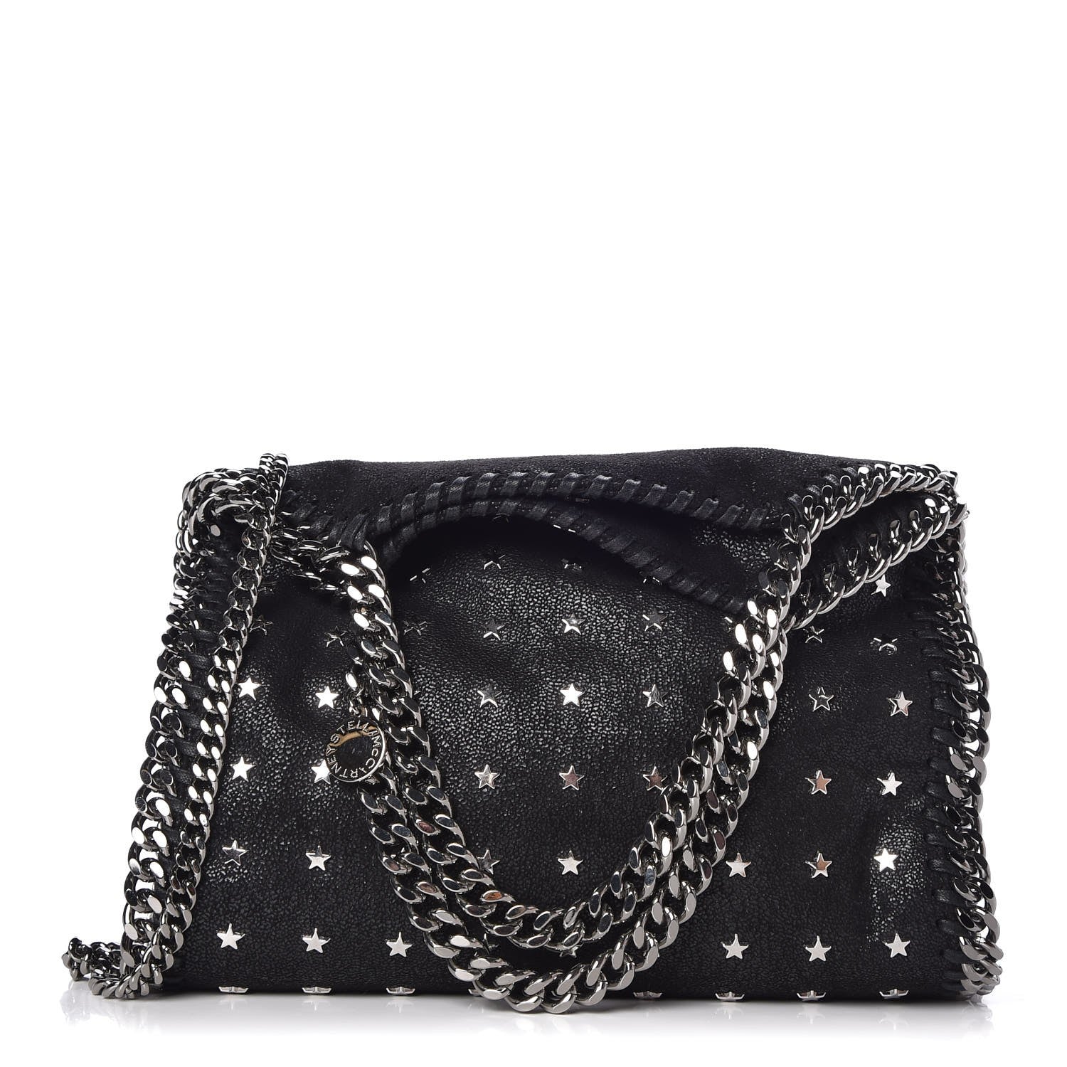 Stella McCartney Shaggy Deer Star Studded Mini Falabella Fold Over Tote ...