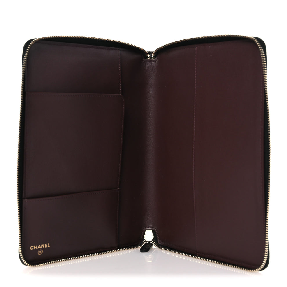 Chanel Caviar Quilted Zip Around Notebook Agenda Cover Black 1778809 ...