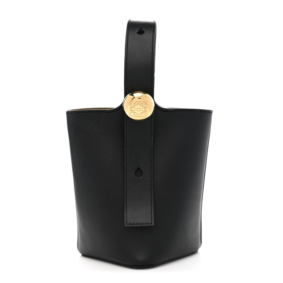 Loewe Soft Grained Calfskin Mini Pebble Bucket Bag Black 1792173 ...