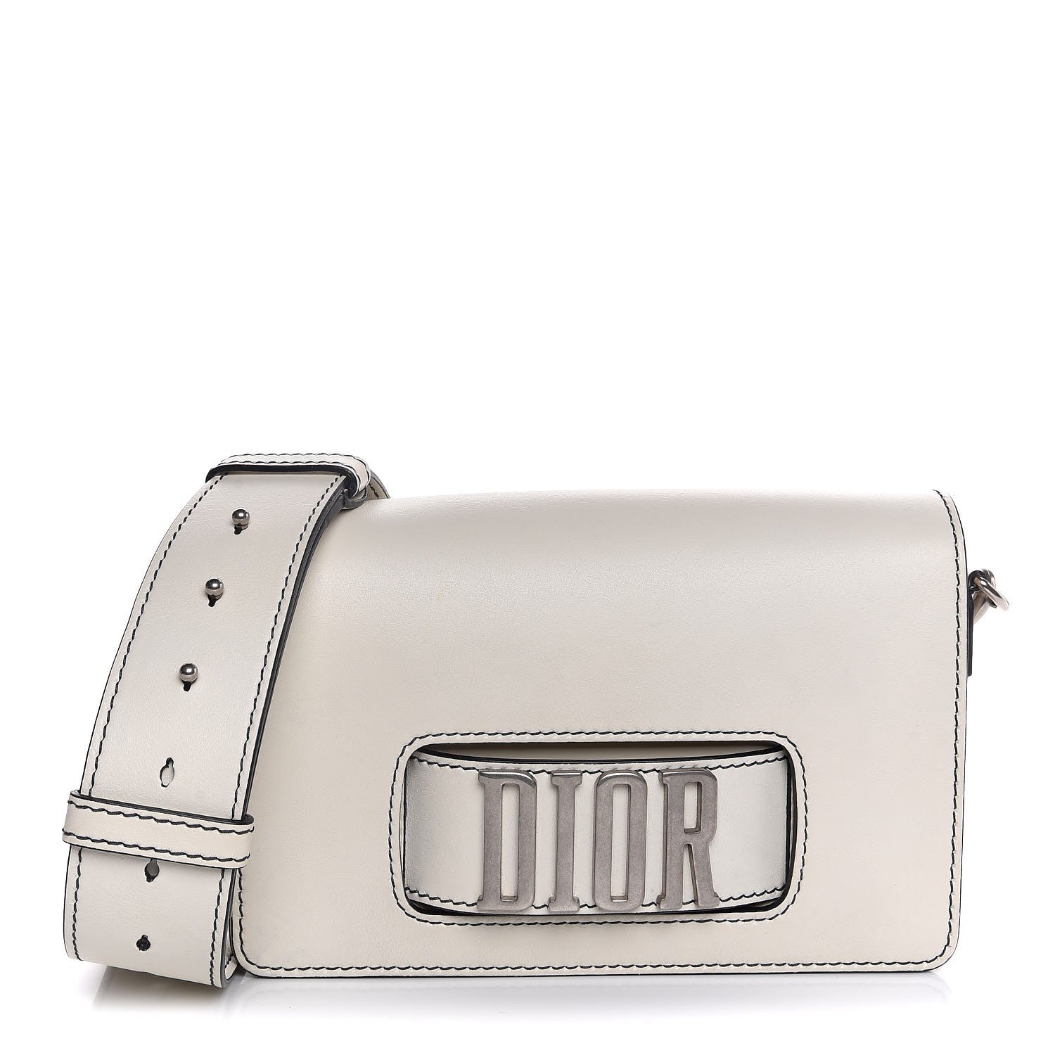 Christian Dior Smooth Calfskin Dio(r)evolution Flap Bag Off White ...
