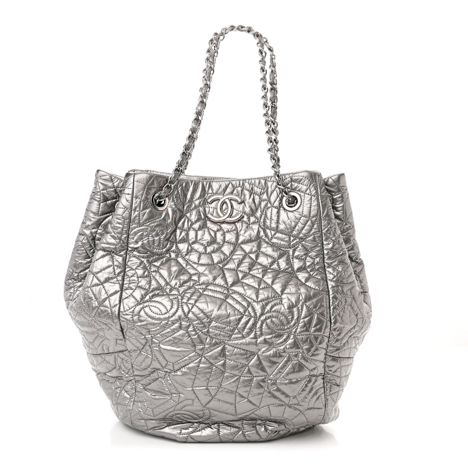 Chanel Vinyl Graphic Edge Tote Silver 1449121 – FASHIONPHILE