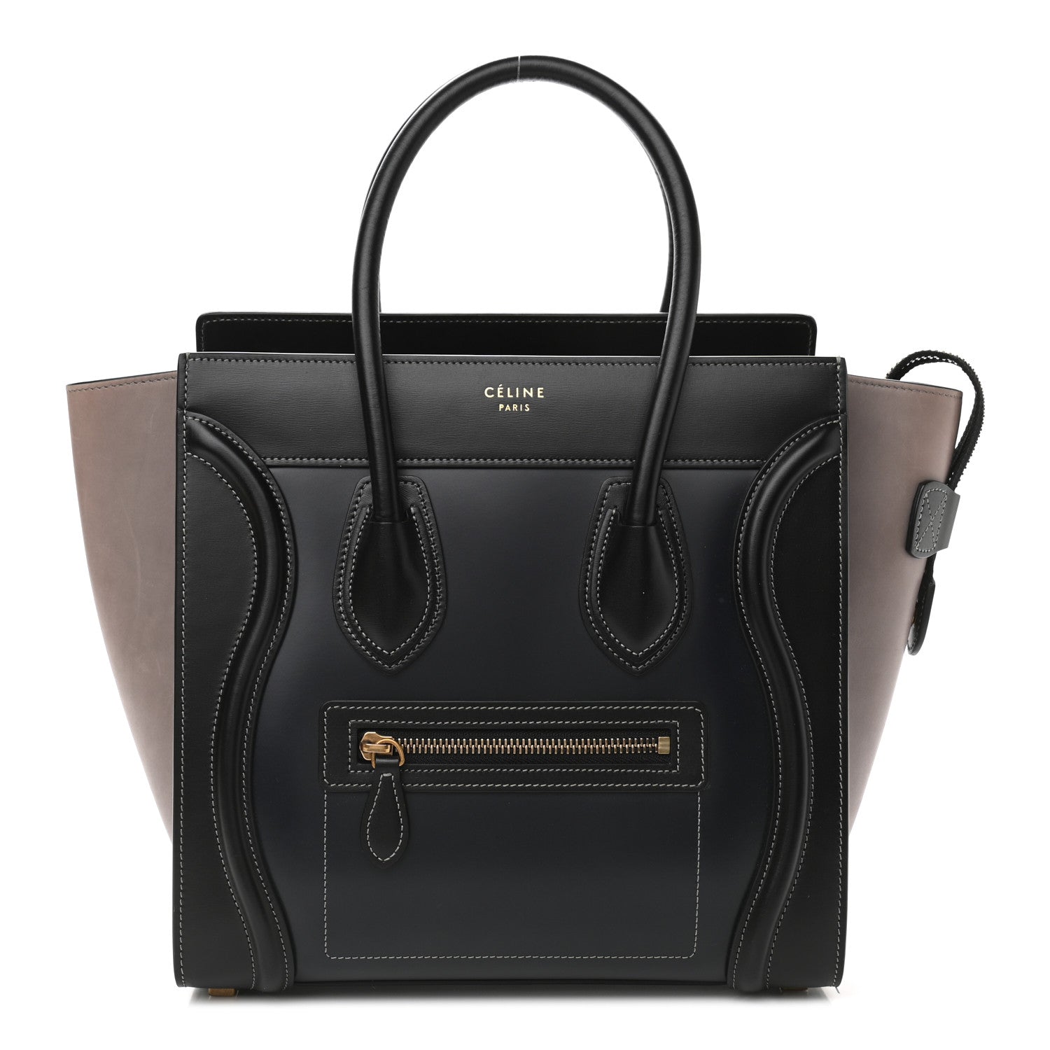Celine Glazed Calfskin Micro Tri-Color Luggage Dark Blue 1024365 ...
