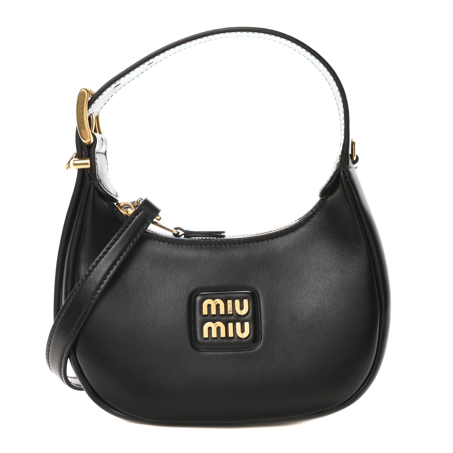 Miu Miu Soft Calf Mini Hobo Black 1682100 – FASHIONPHILE