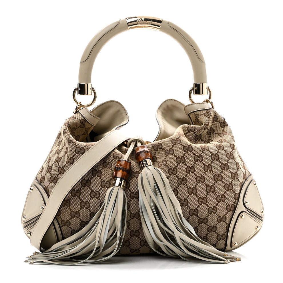 Gucci Monogram Medium Indy Top Handle Hobo Off White 1783852 – FASHIONPHILE