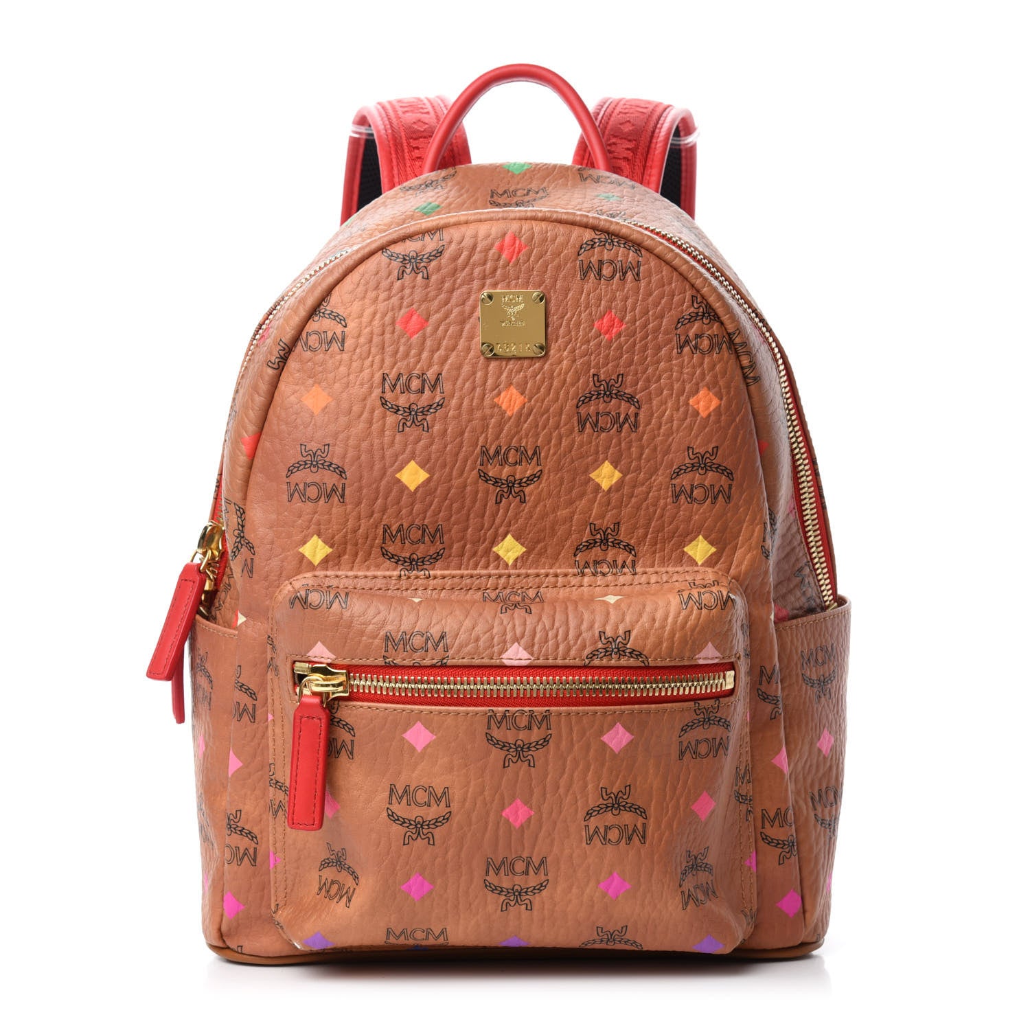 MCM Skyoptic Visetos Small Stark Backpack Spectrum Diamond Cognac ...
