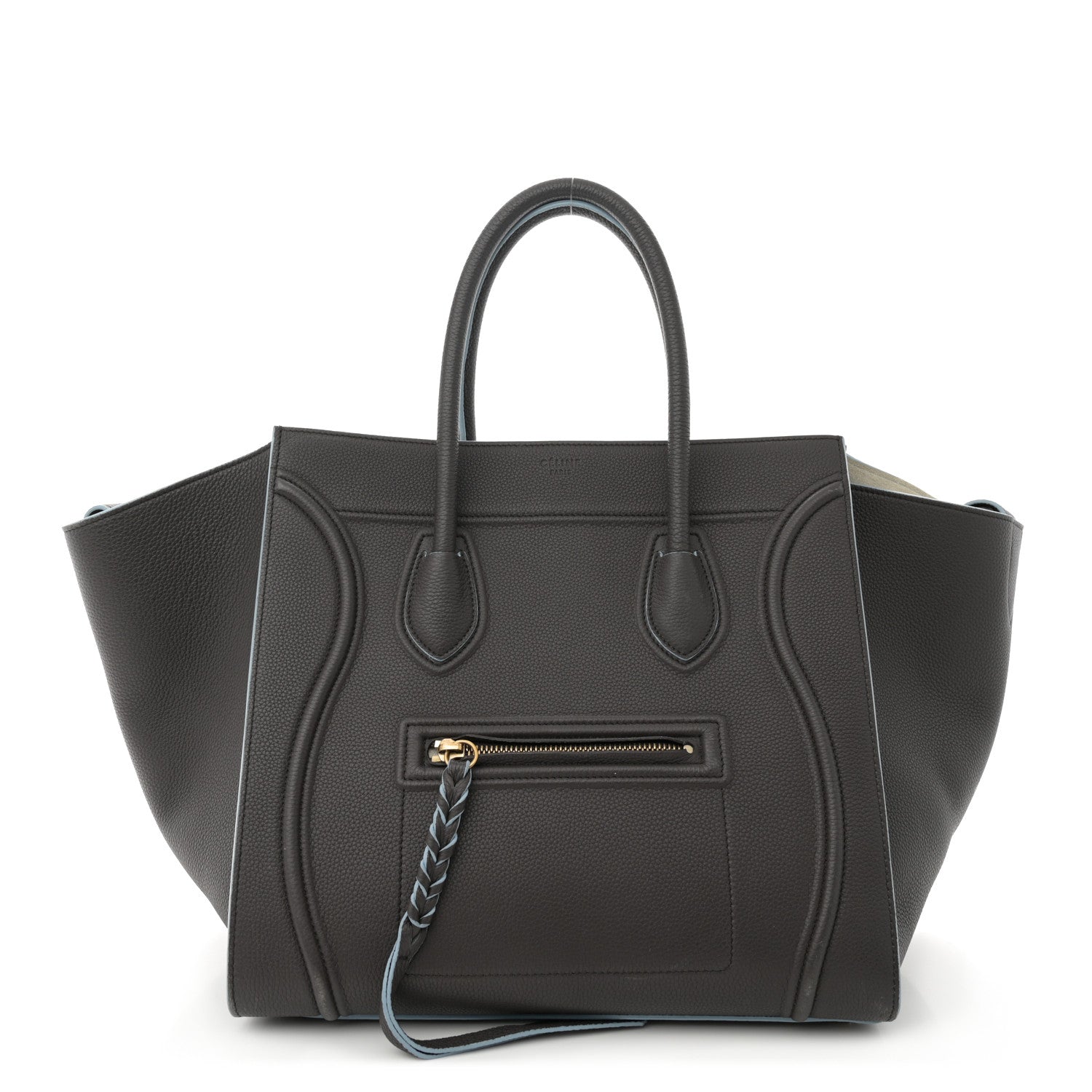 Celine Grained Calfskin Medium Phantom Luggage Grey Blue 1565013 ...