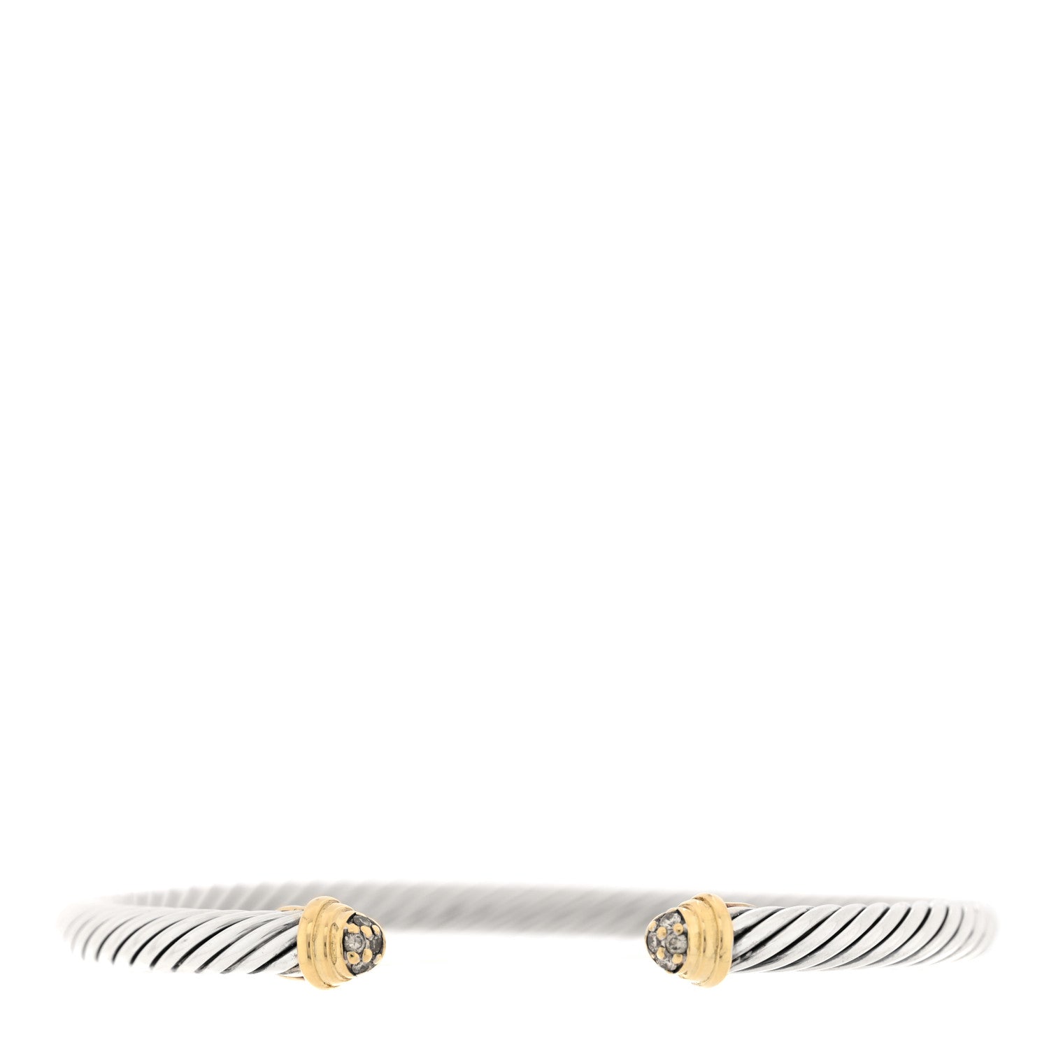 David Yurman Sterling Silver 18K Yellow Gold Diamond 4mm Cable Classics ...