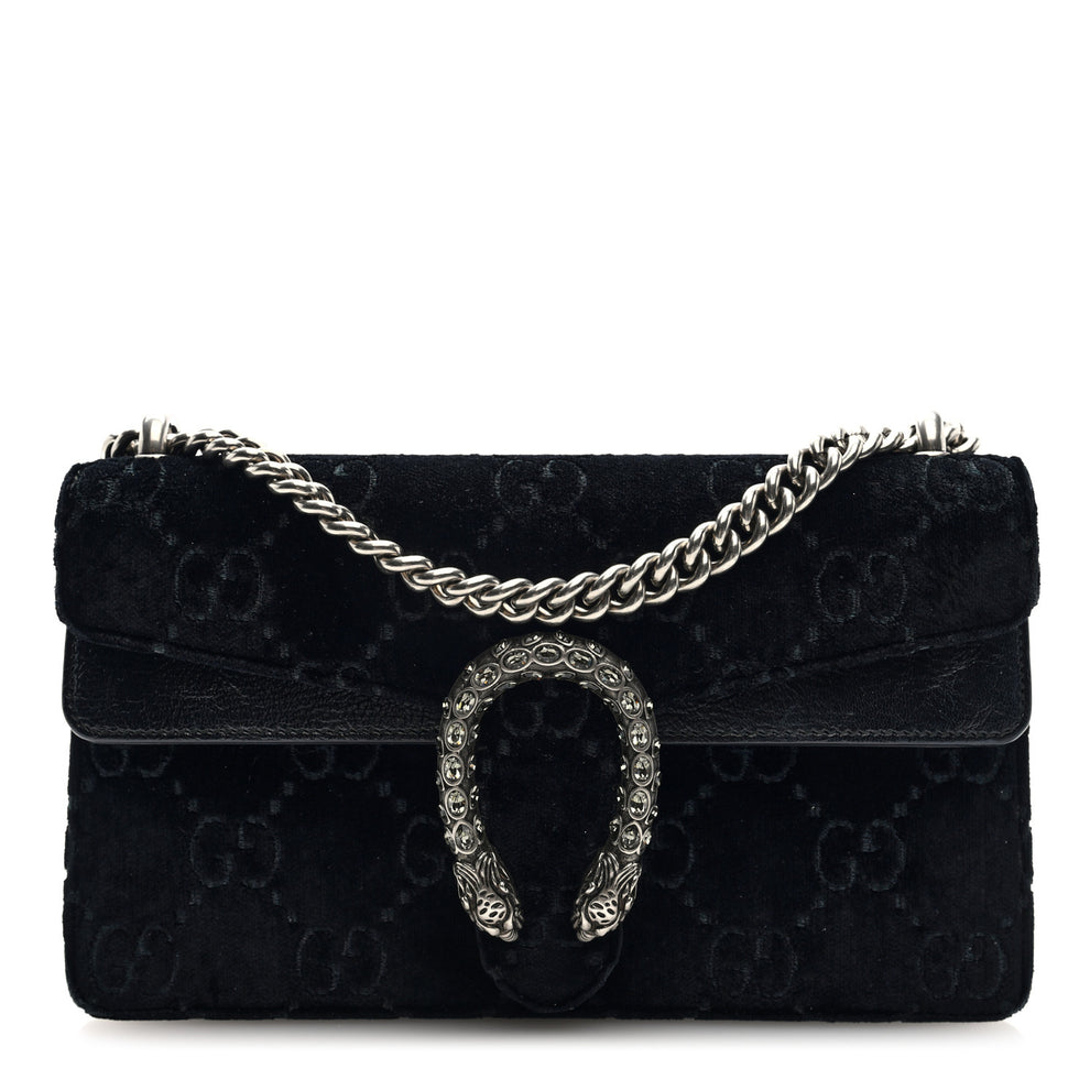 Gucci Velvet Skipper Crystal GG Monogram Small Dionysus Shoulder Bag ...
