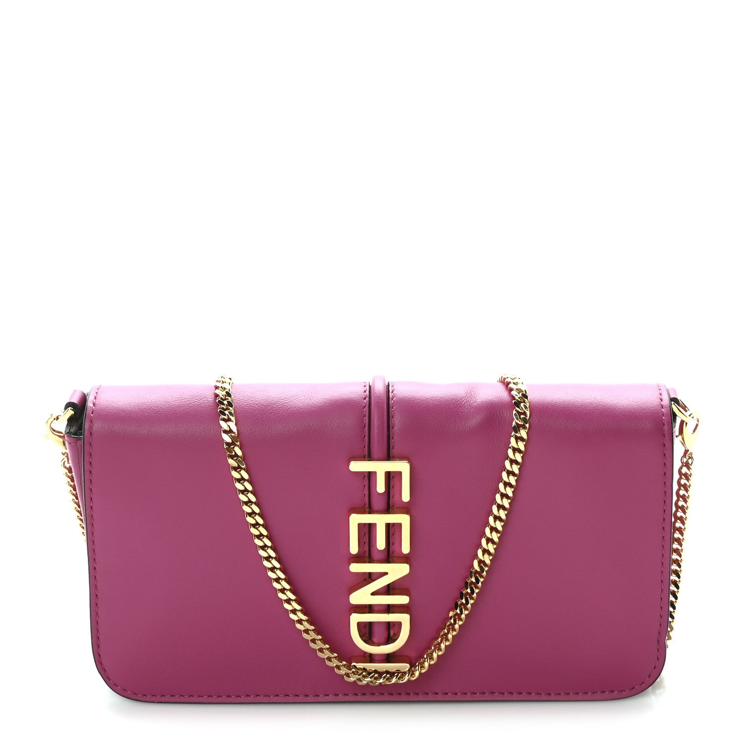 Fendi Vitello Grace Matte Fendigraphy Wallet on Chain Ciclamino Pilar ...