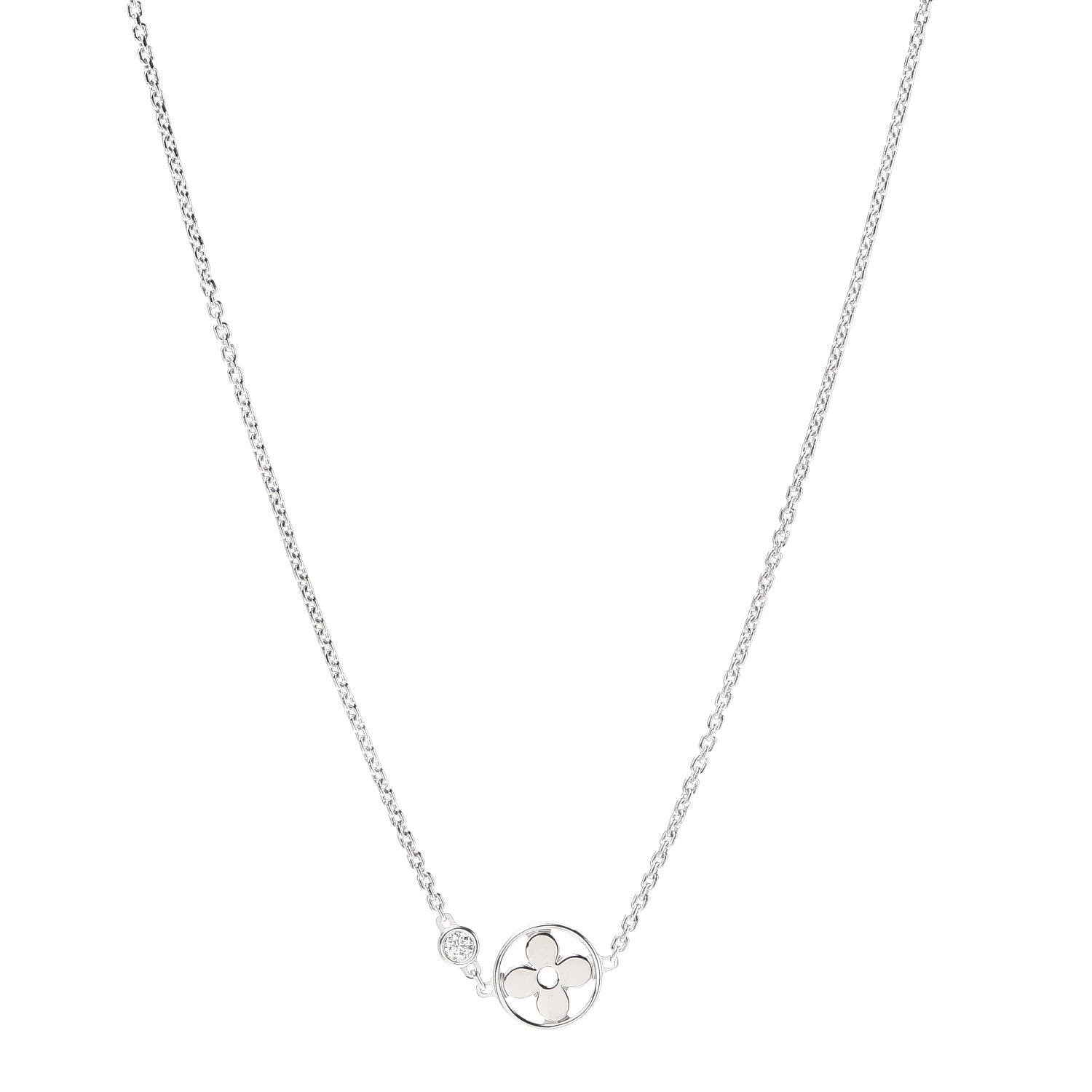 Louis Vuitton 18K White Gold Diamond Idylle Blossom Pendant Necklace ...