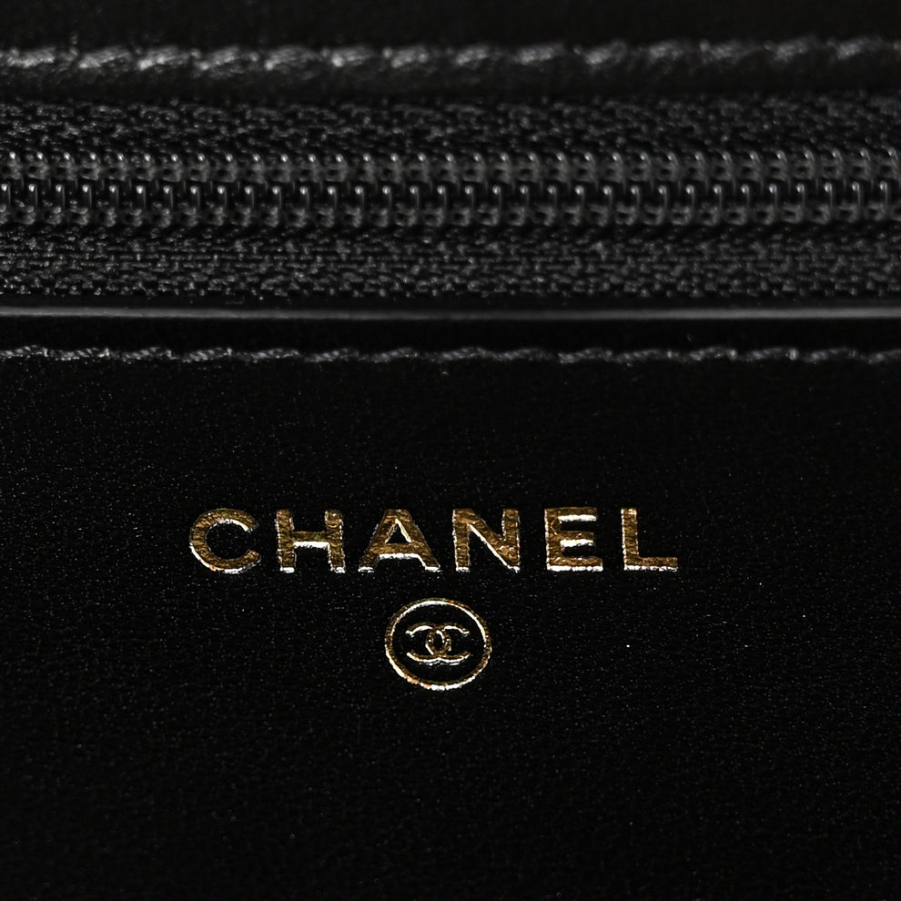Chanel Lambskin Quilted Chanel 19 Wallet On Chain WOC Black 1842756 ...