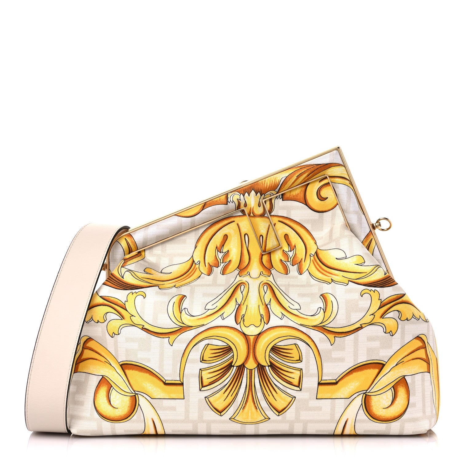 Fendi X VERSACE Silk Calfskin Fendace FF Baroque Print Medium Fendi ...