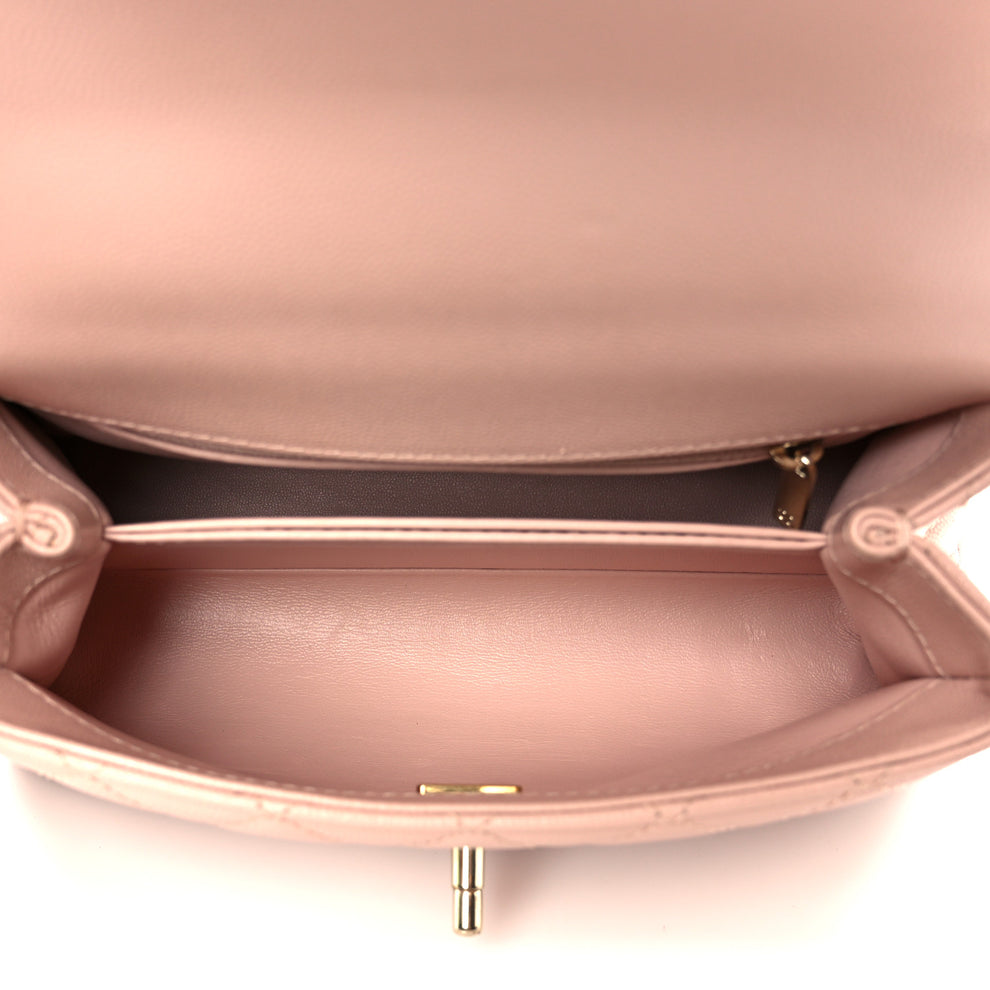 Chanel Caviar Quilted Mini Coco Handle Flap Light Pink 1785055 ...