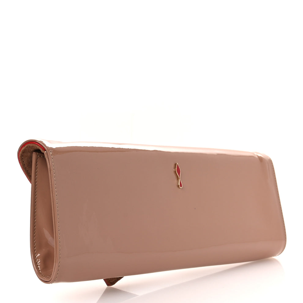 Christian Louboutin Patent So Kate Baguette Clutch Nude 1825967 ...