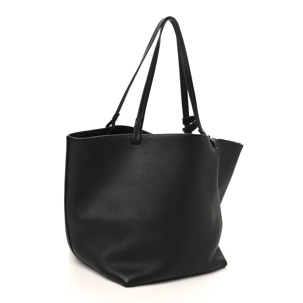 The Row Grained Calfskin Park Tote Three Black 1783927 – FASHIONPHILE