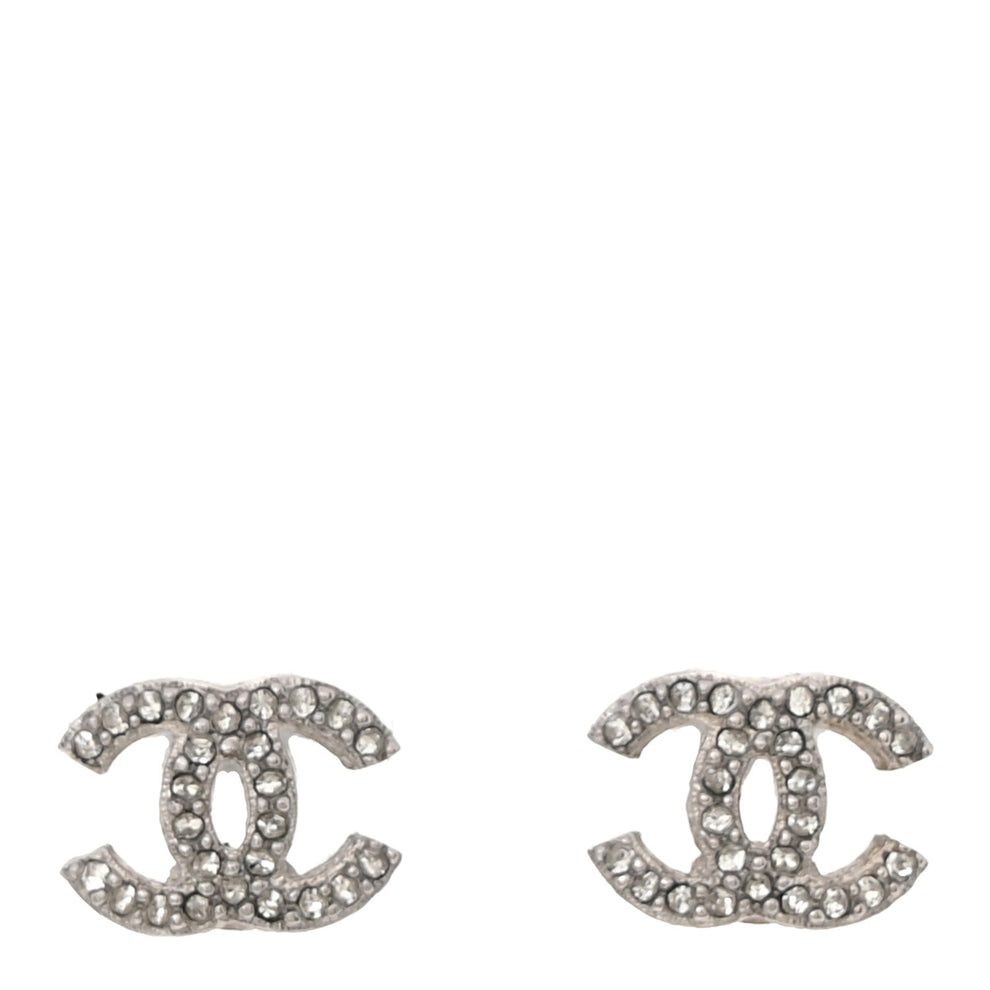 Chanel Crystal Mini Timeless CC Earrings Silver 1895285 – FASHIONPHILE