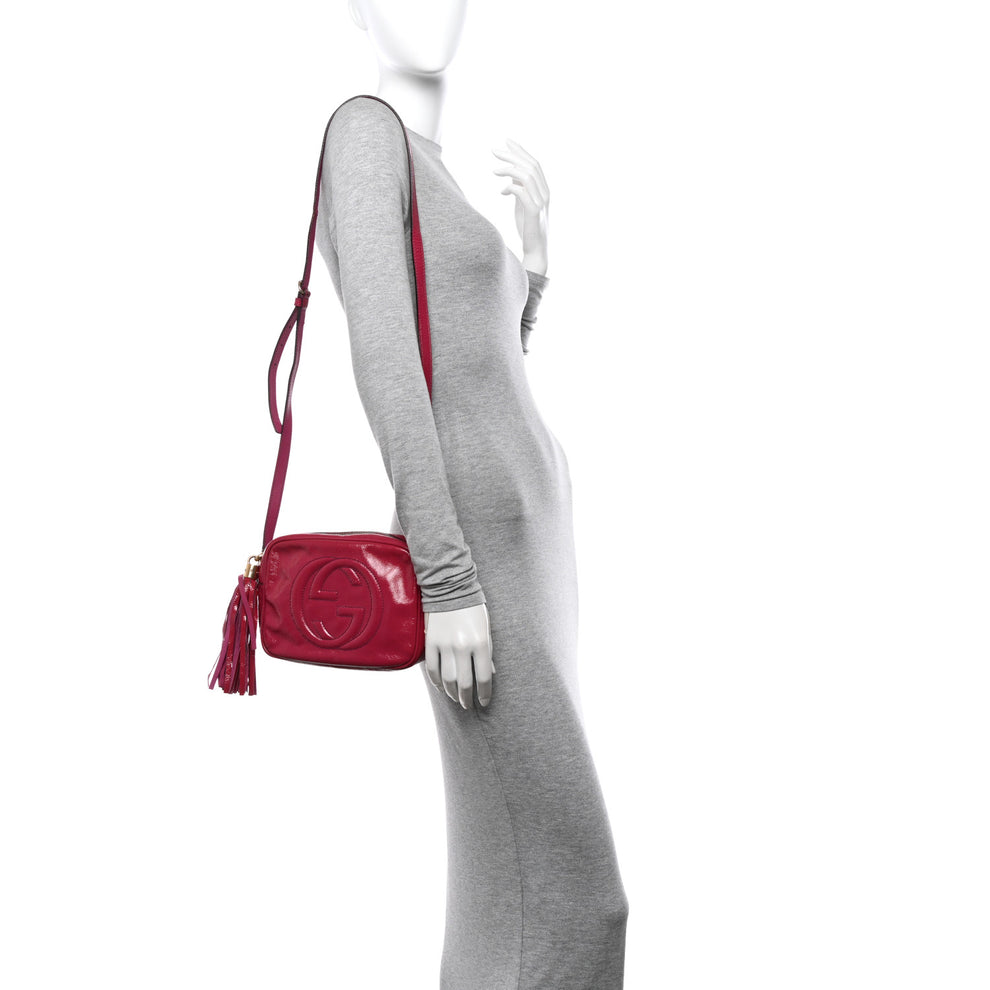 Gucci Soft Patent Small Soho Disco Bag Bright Bougainvillea 1799544 ...