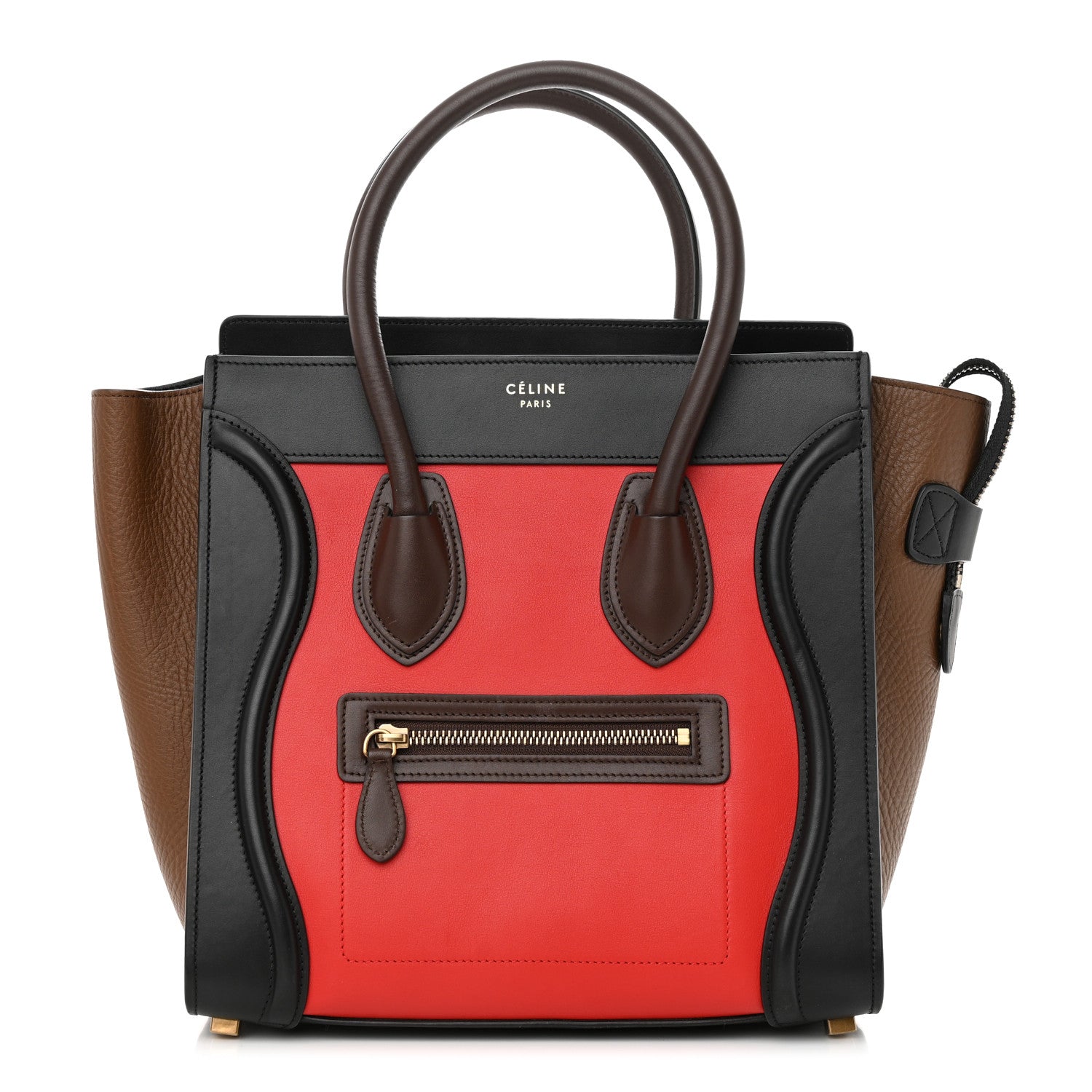 Celine Elephant Calfskin Micro Tri-Color Luggage Bright Red 1425829 ...