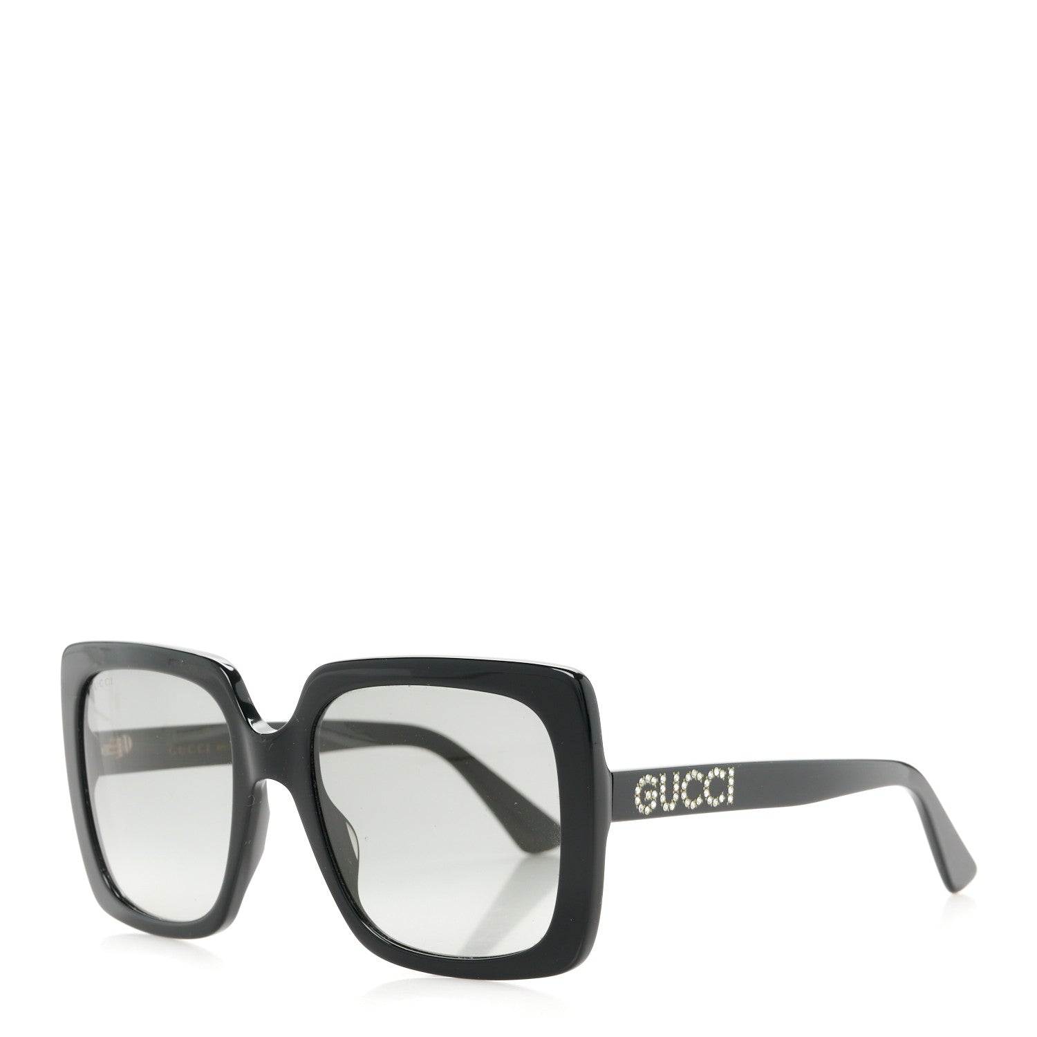 Gucci Crystal Square Frame GG Sunglasses GG0418S Black 1589950 ...