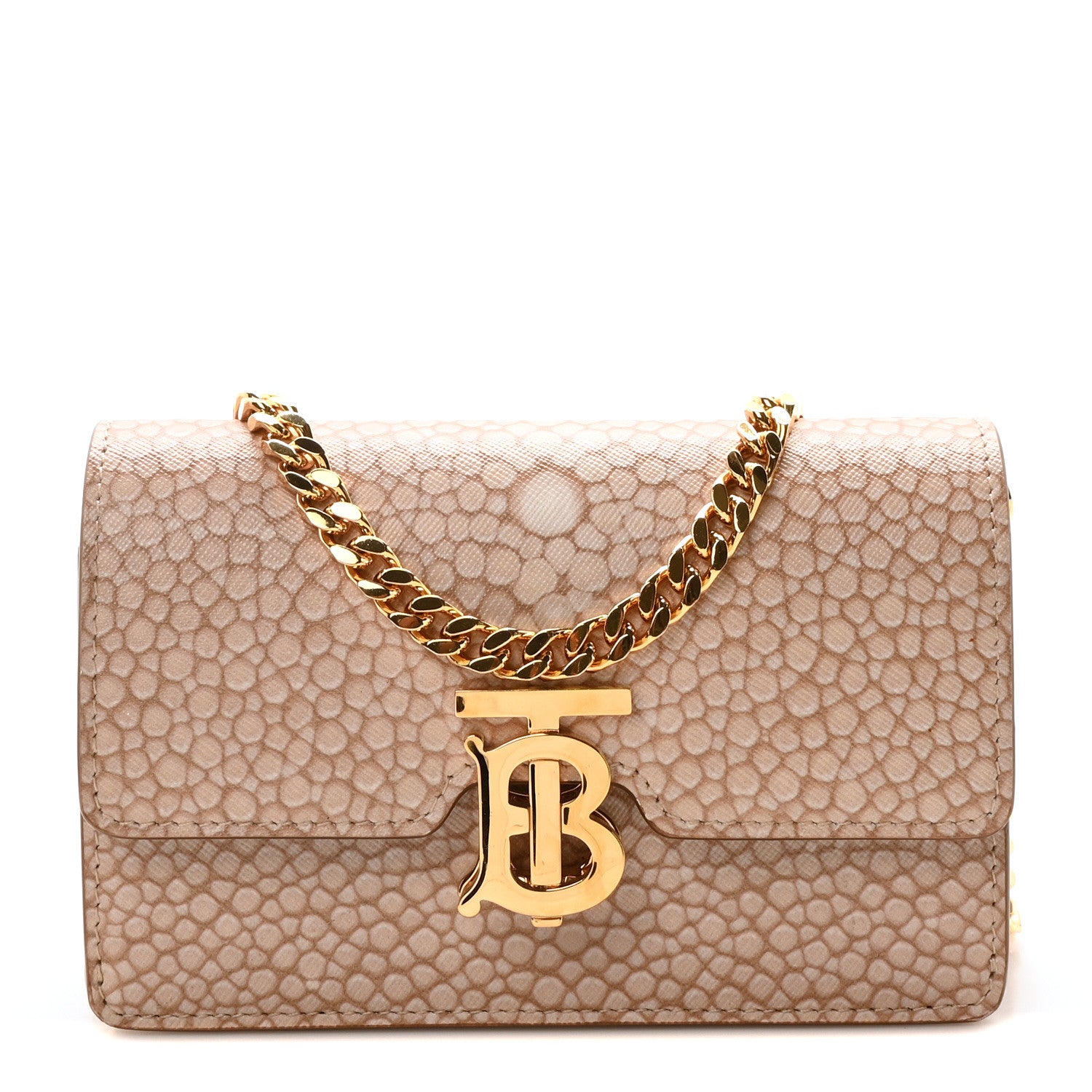 Burberry Calfskin Stingray Print Small TB Chain Bag Light Sand 1682641 ...