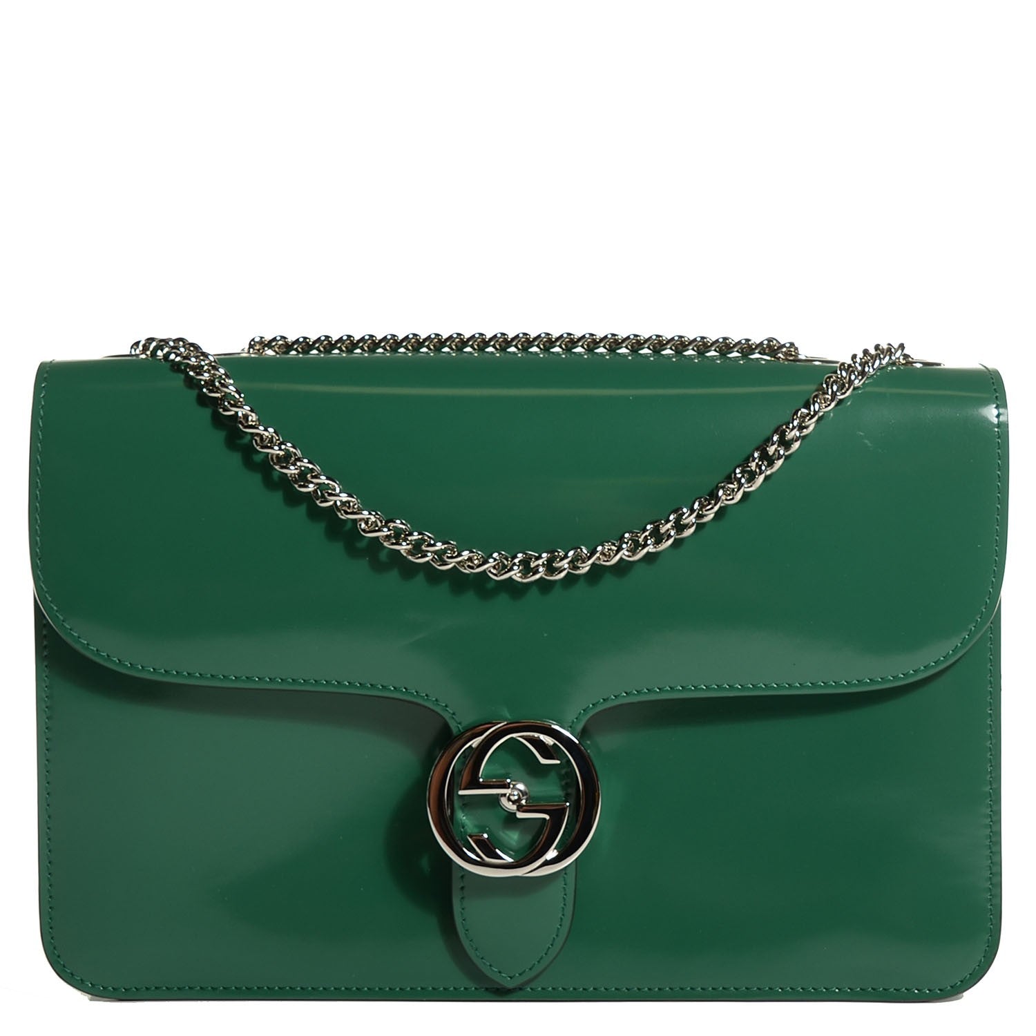 Gucci Shade Lux Calfskin Interlocking G Shoulder Bag Turtle Green ...