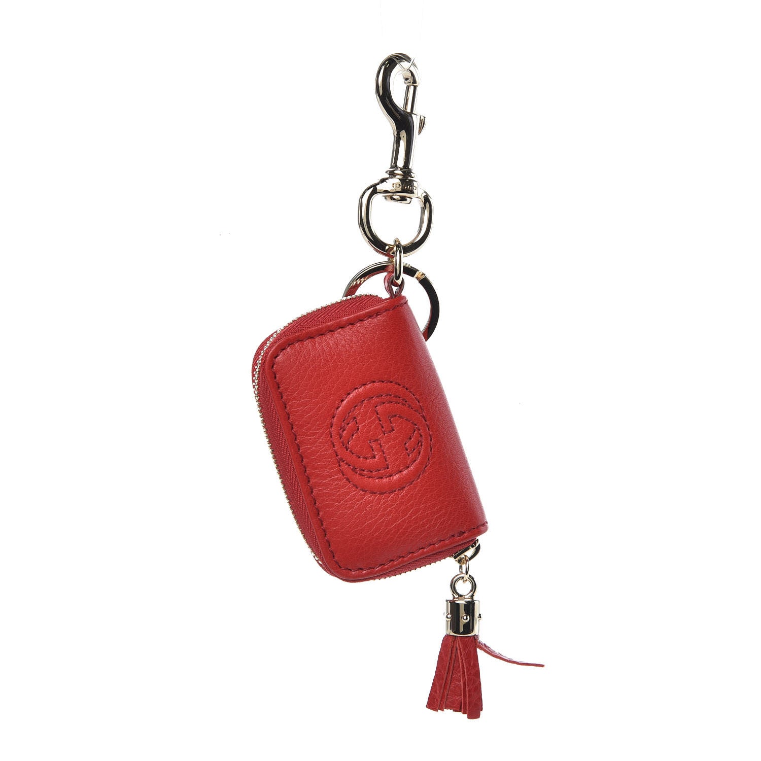 Gucci Pebbled Calfskin Soho Coin Purse Key Ring Red 367369 – FASHIONPHILE