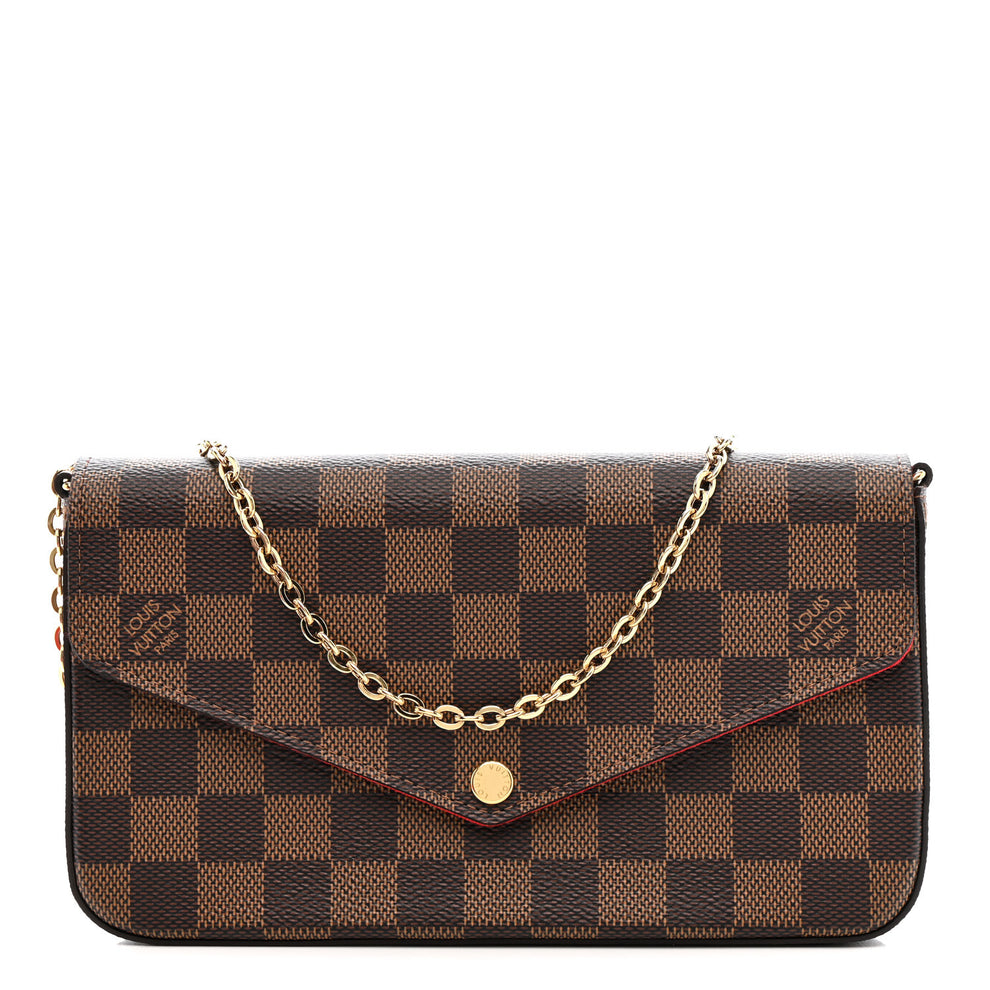 Louis Vuitton Damier Ebene Pochette Felicie Chain Wallet 1793394 ...