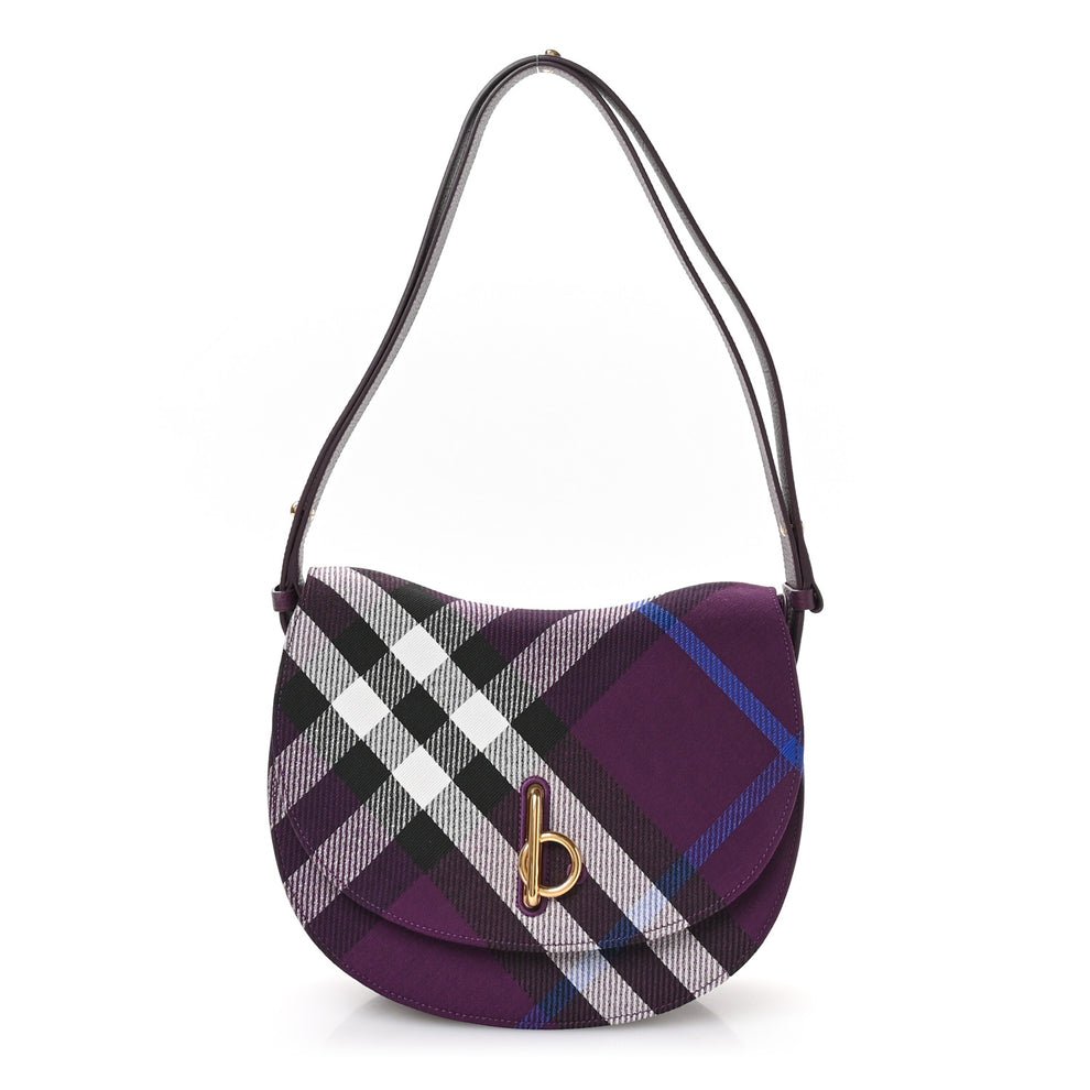 Burberry Jacquard Check Medium Rocking Horse Crossbody Pansy 1792913 ...