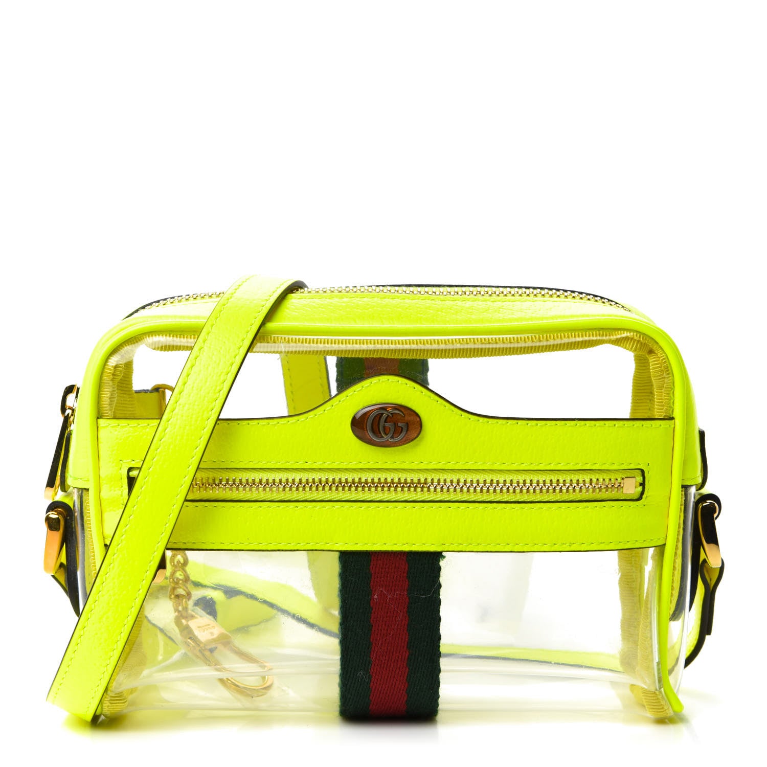 Gucci Vinyl Web Mini Ophidia Transparent Shoulder Bag Yellow Fluo ...