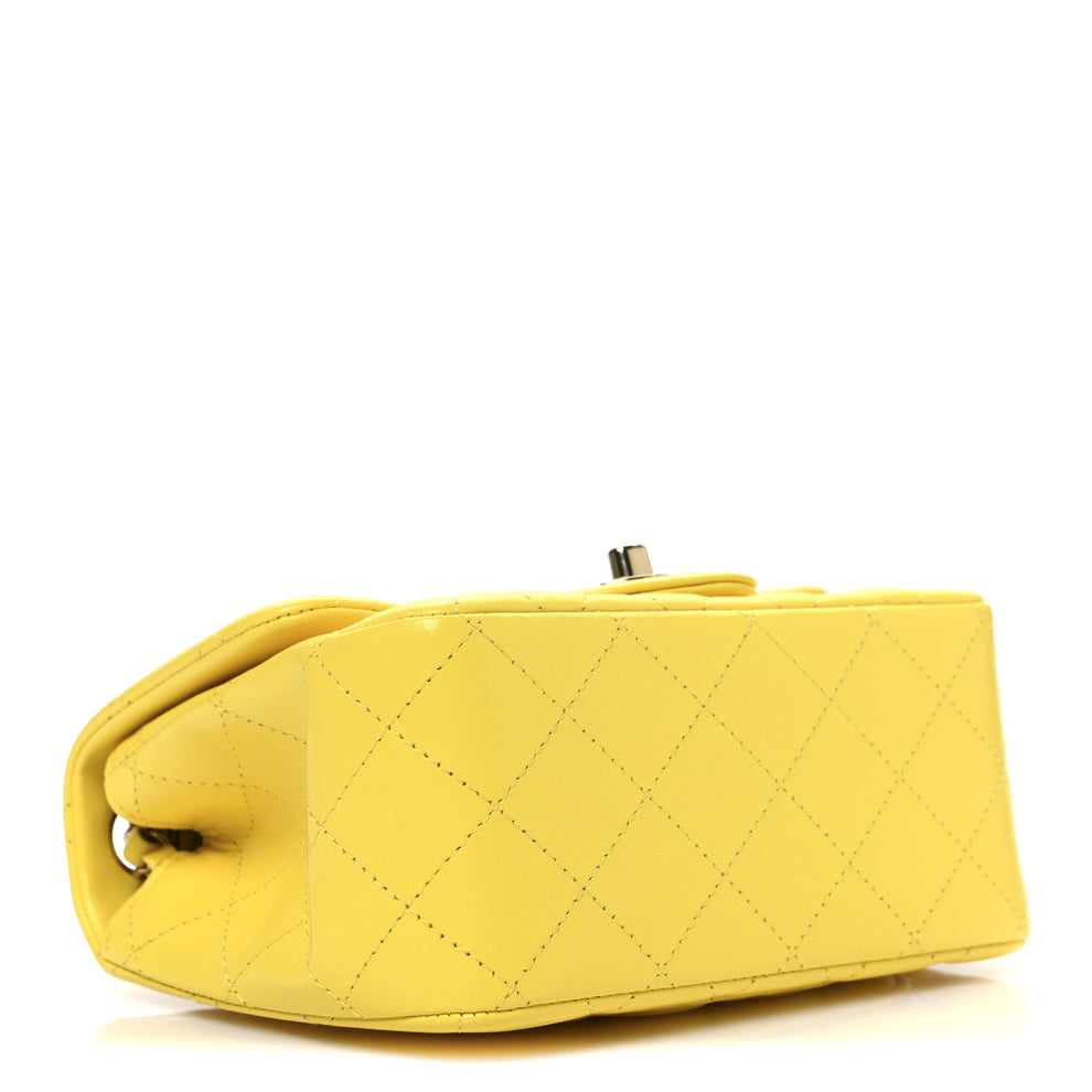 Chanel Lambskin Quilted Mini Square Flap Yellow 1798035 – FASHIONPHILE