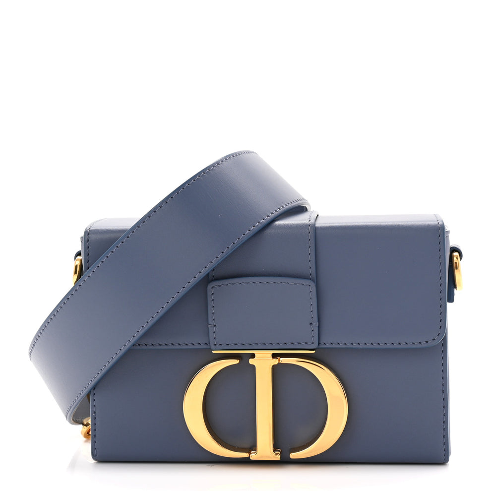 Christian Dior Box Calfskin 30 Montaigne Box Bag Blue 1786315 ...