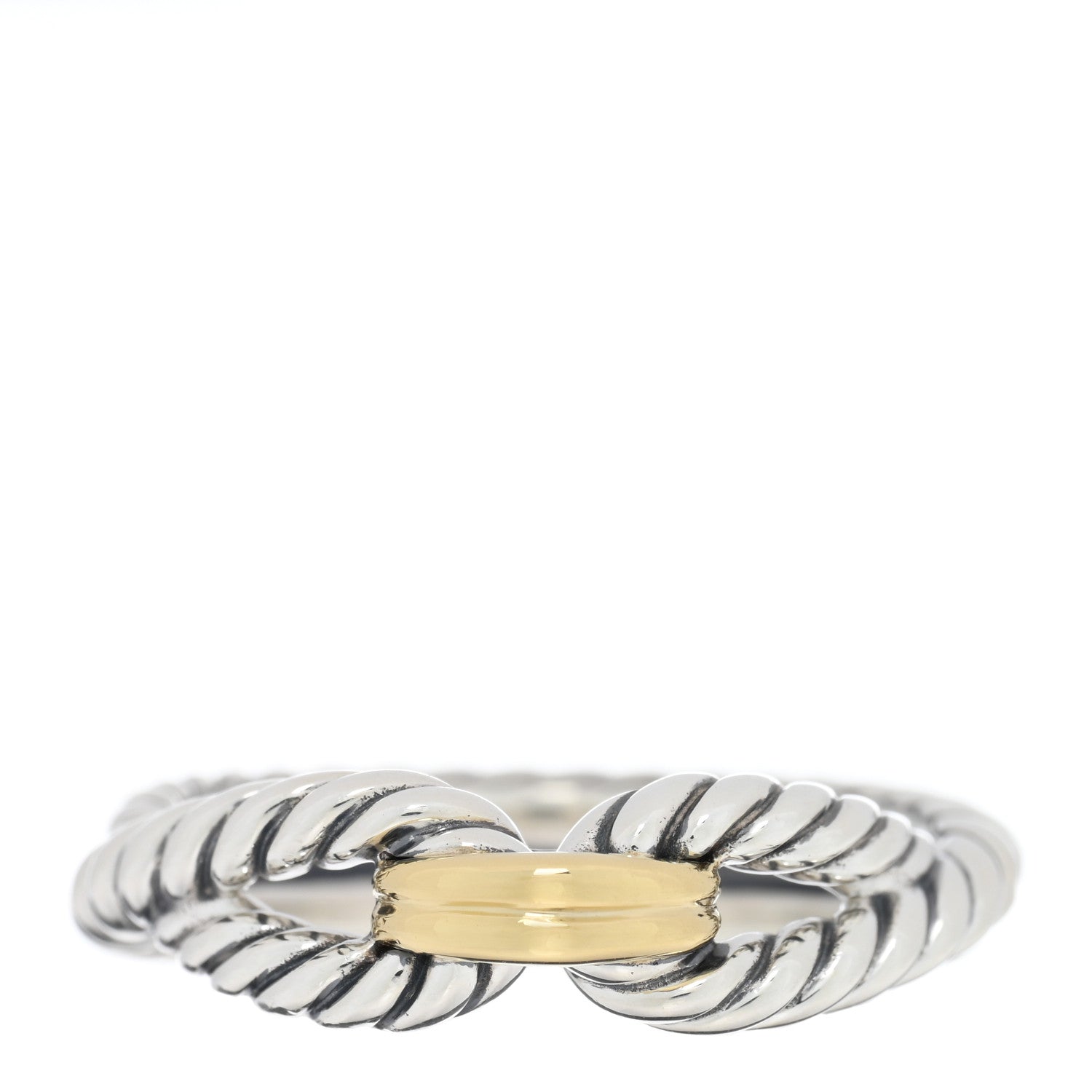 David Yurman Sterling Silver 18K Yellow Gold Cable Loop Ring 57 8 ...
