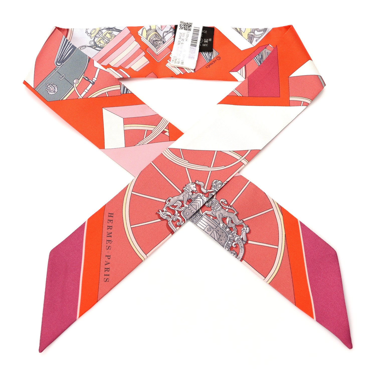 Hermes Silk Springs Springs Twilly Orange Bois de Rose 1538517 ...