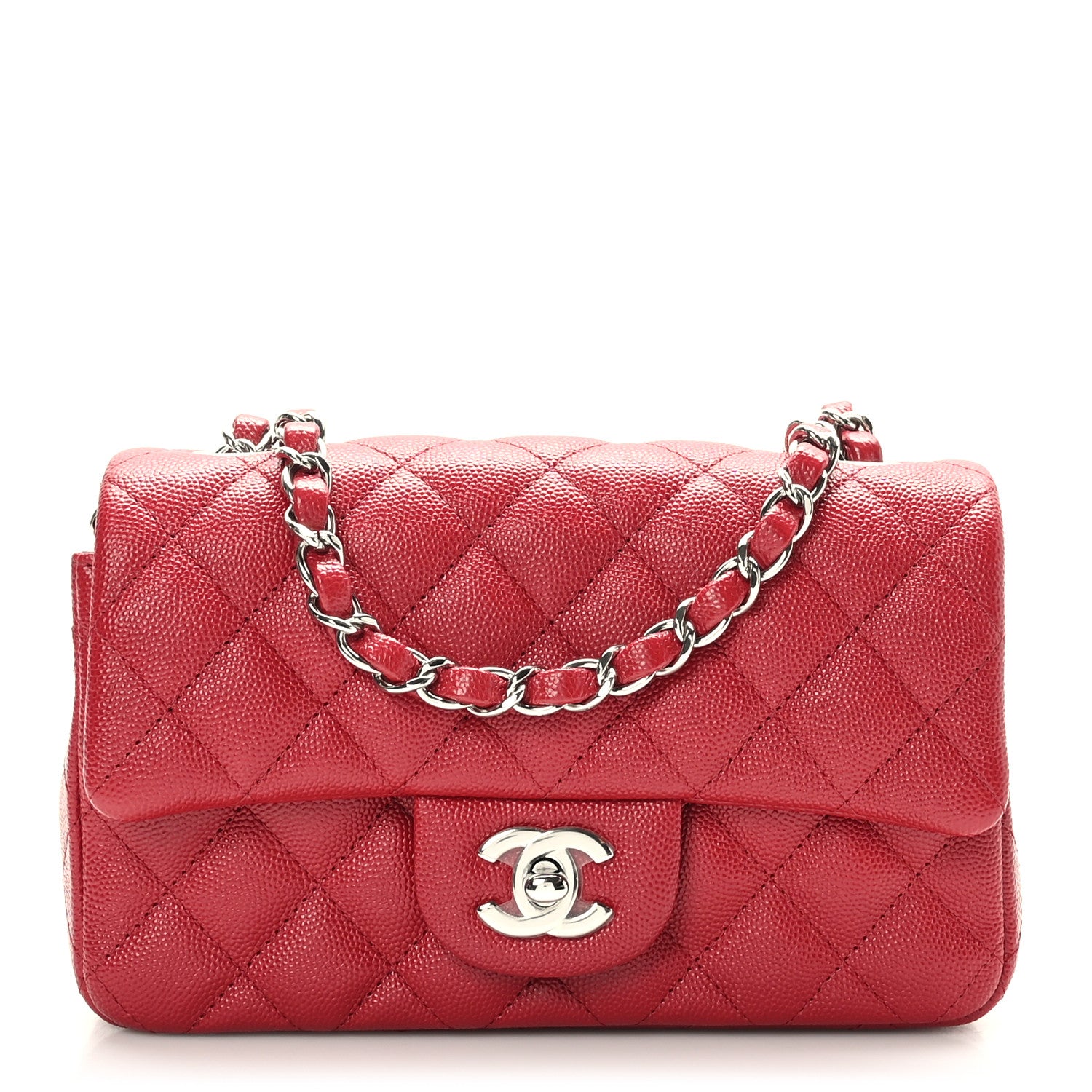 Chanel Caviar Quilted Mini Rectangular Flap Red 1436793 – FASHIONPHILE