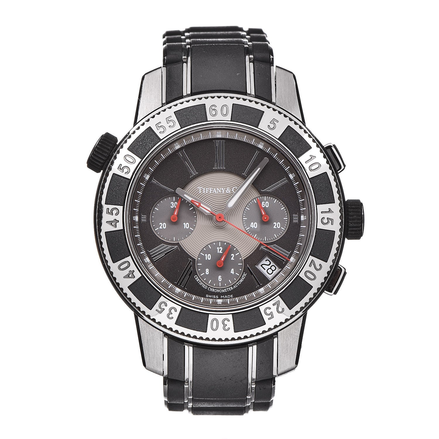 Tiffany Stainless Steel Rubber 42mm Mark T-57 Chronograph Automatic ...