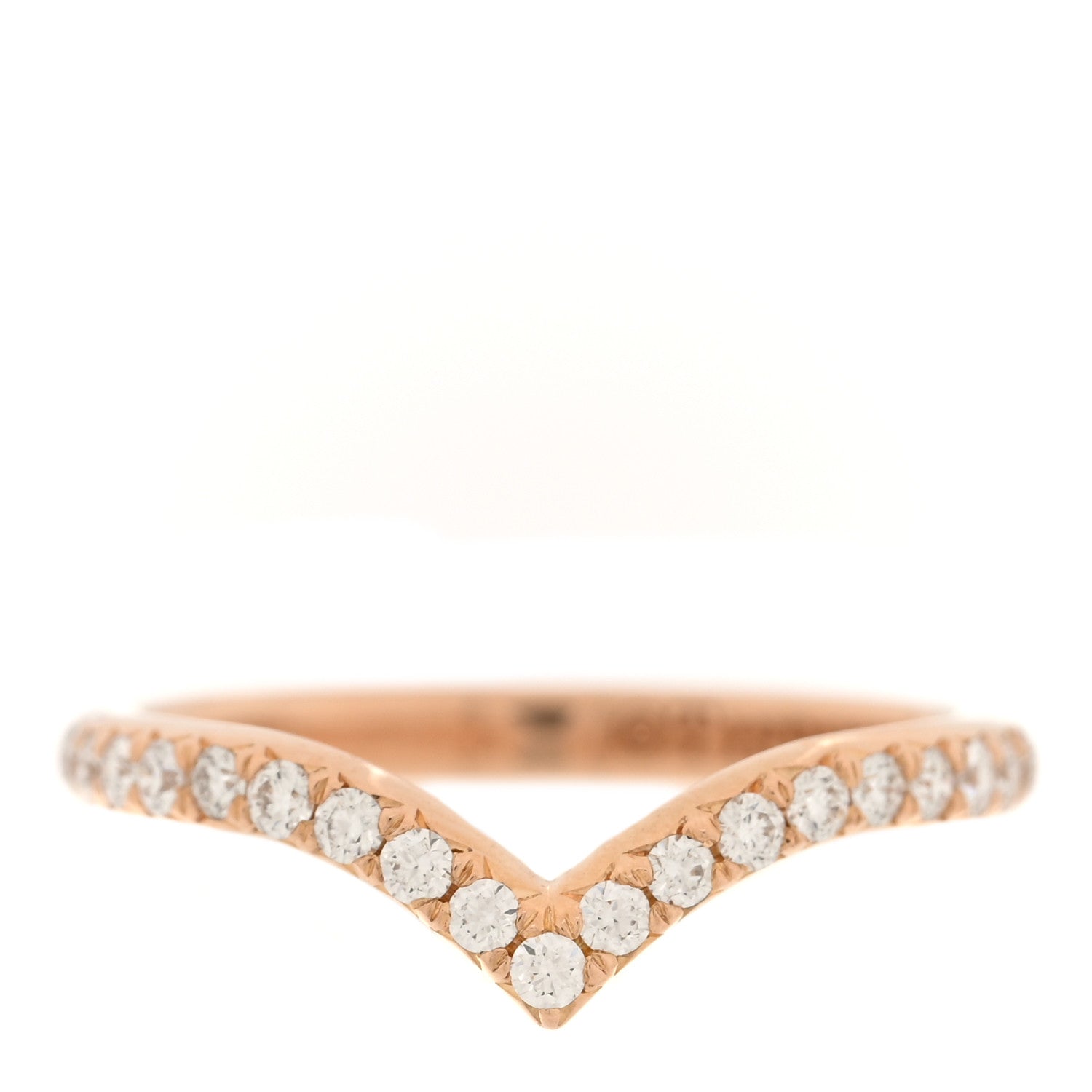 Tiffany 18K Rose Gold Diamond Soleste V Ring 46 3.5 49/5 1833670 ...