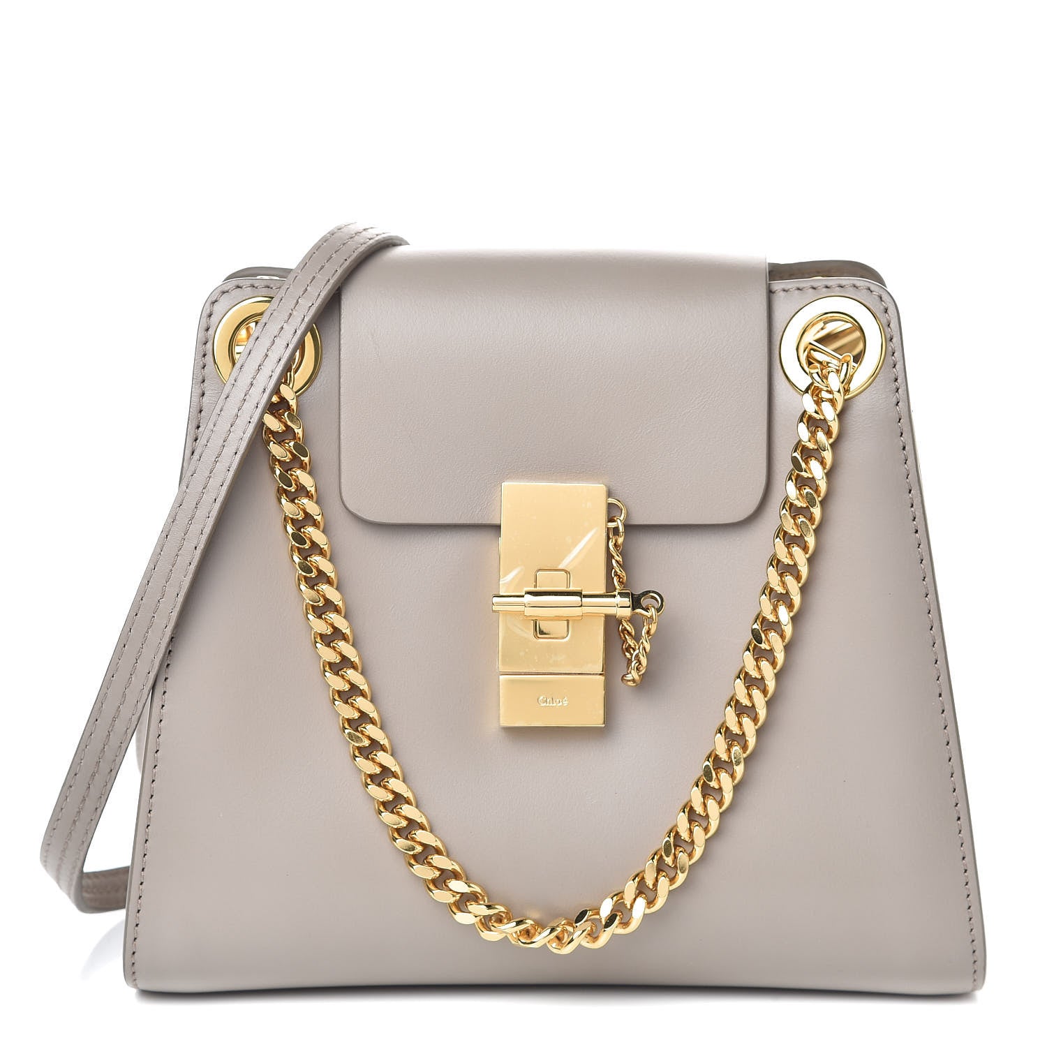 Chloe Shiny Calfskin Mini Annie Shoulder Bag Motty Grey 493808 ...