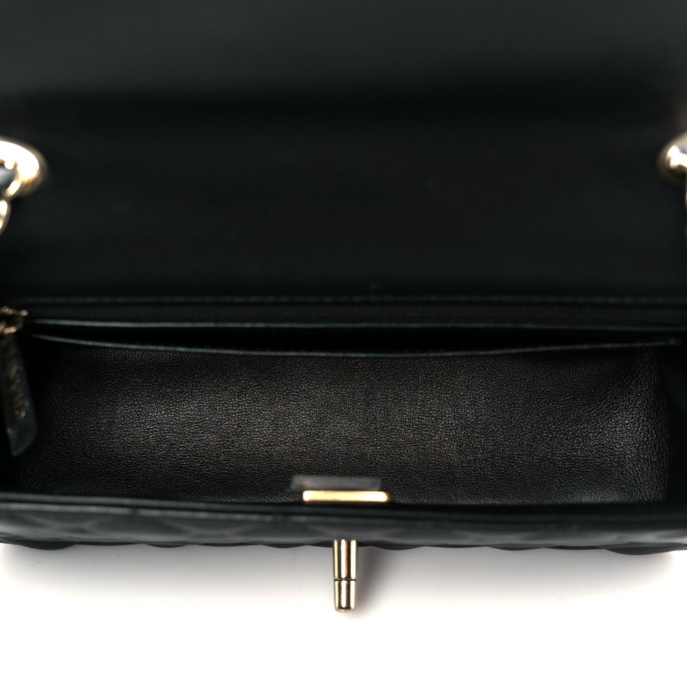 Chanel Lambskin Quilted Mini Rectangular Flap Black 1784458 – FASHIONPHILE
