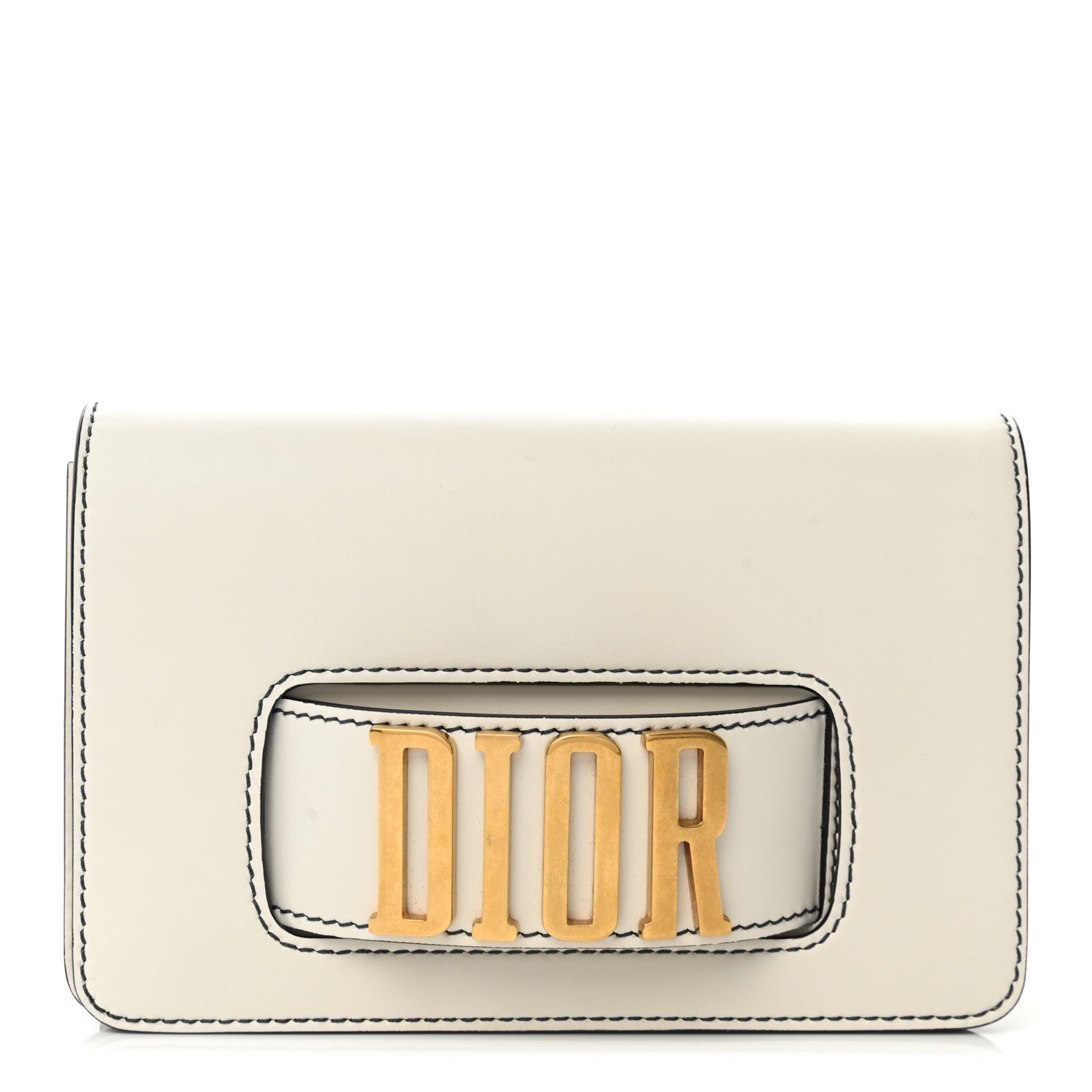 Christian Dior Smooth Calfskin Dio(r)evolution Flap Clutch Off White ...