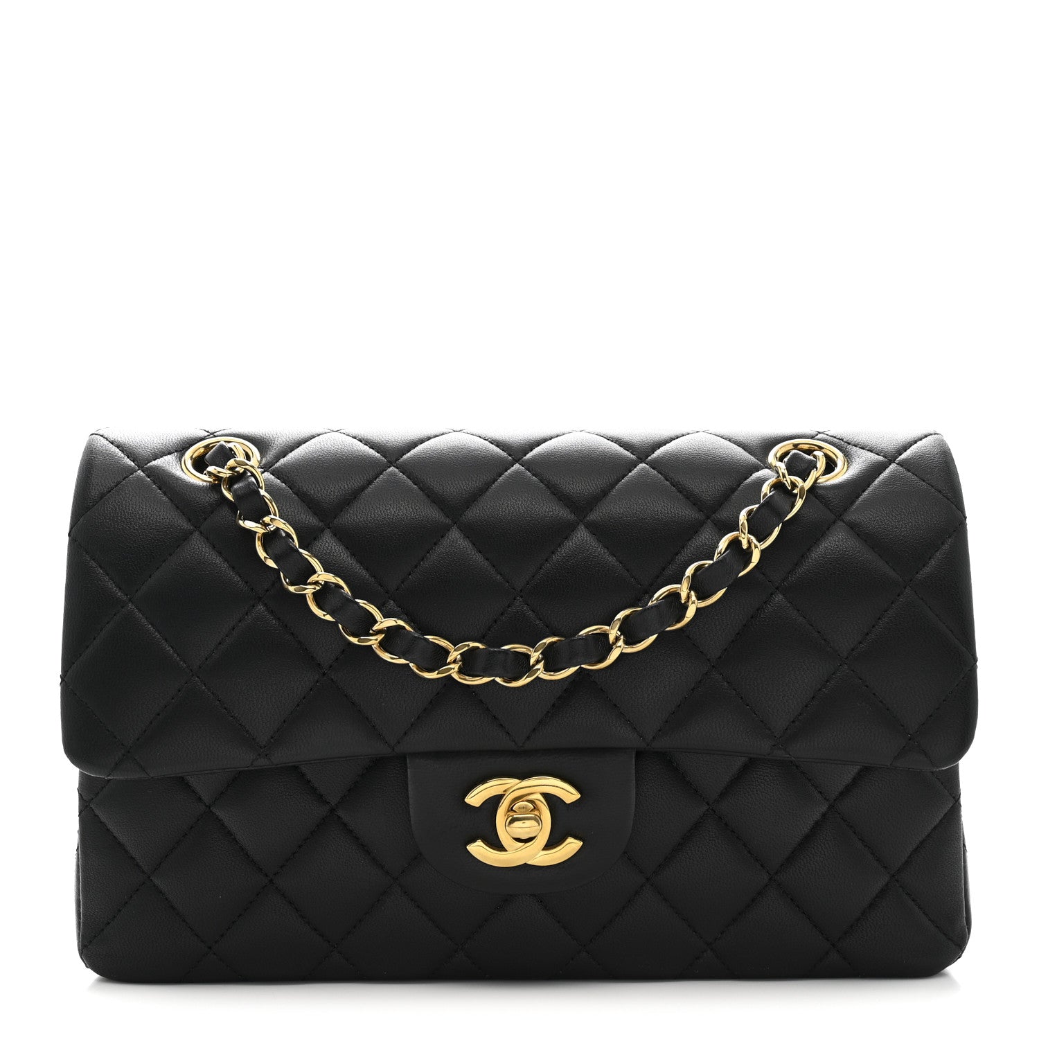 Chanel Lambskin Quilted Small Double Flap Black 1772744 – FASHIONPHILE
