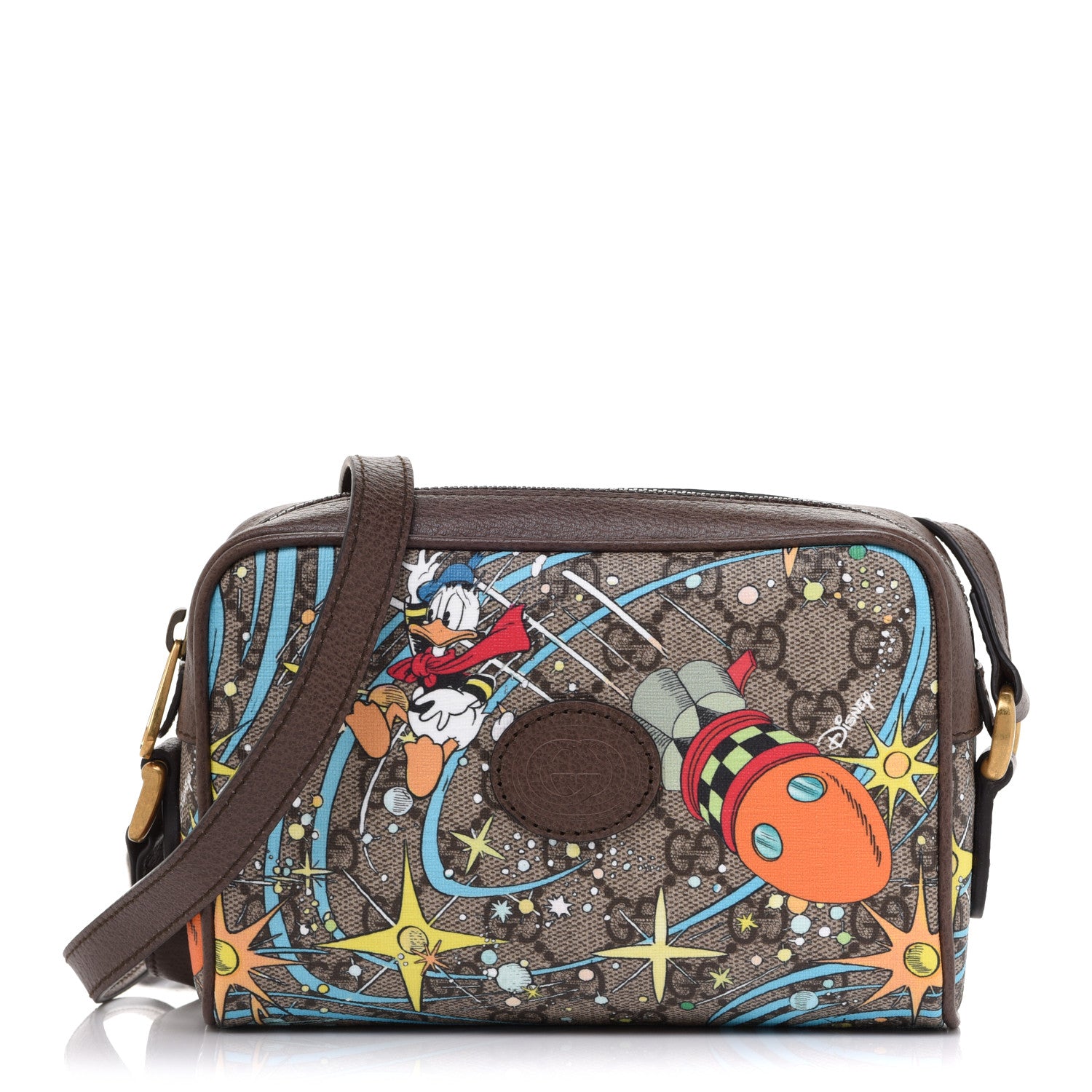 Gucci X DISNEY GG Supreme Monogram Donald Duck Interlocking G Shoulder ...
