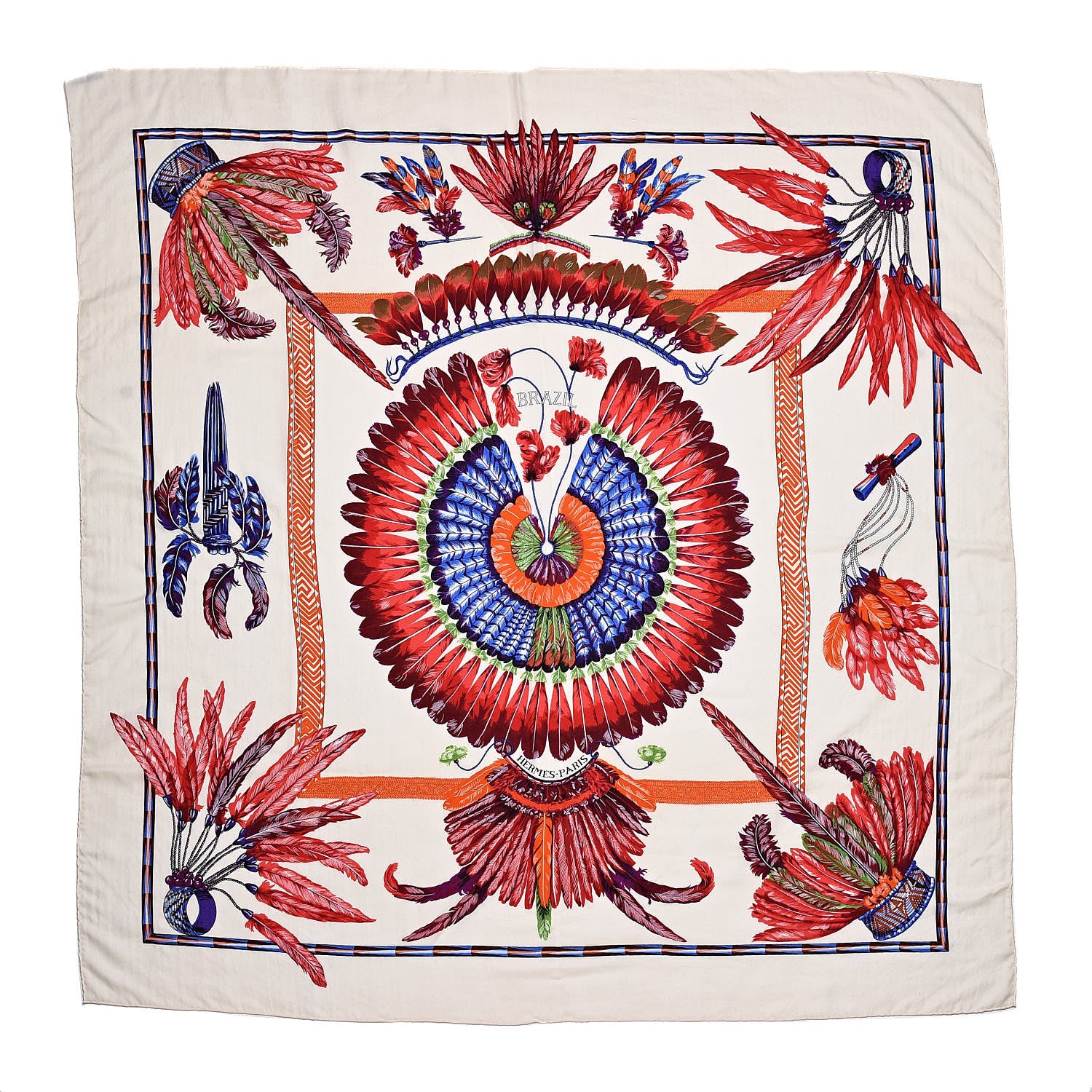 Hermes Cashmere Silk Brazil Shawl 140 411005 – FASHIONPHILE